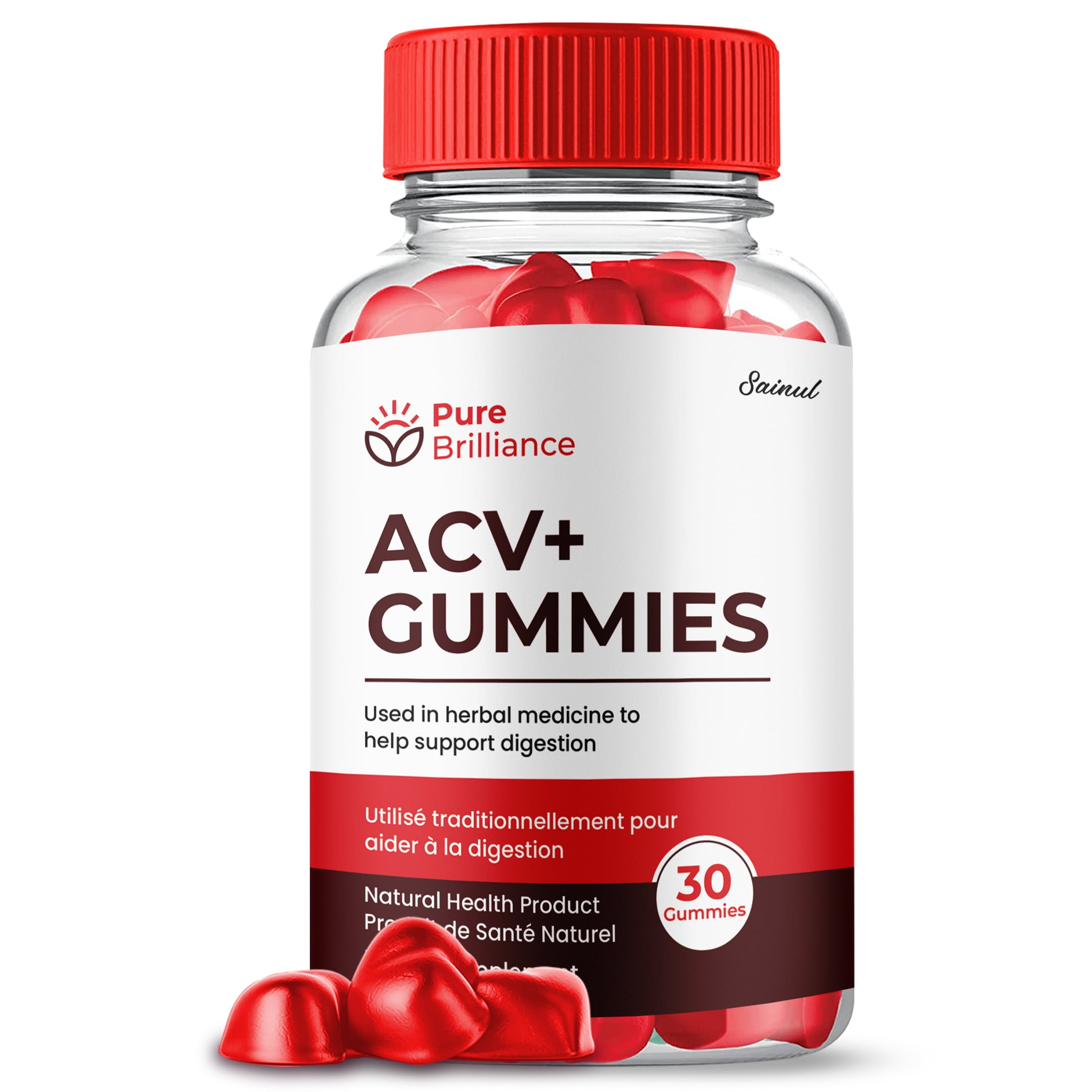Pure Brilliance ACV Gummies, Maximum Strength, Apple Cider Vinegar, 1 ...