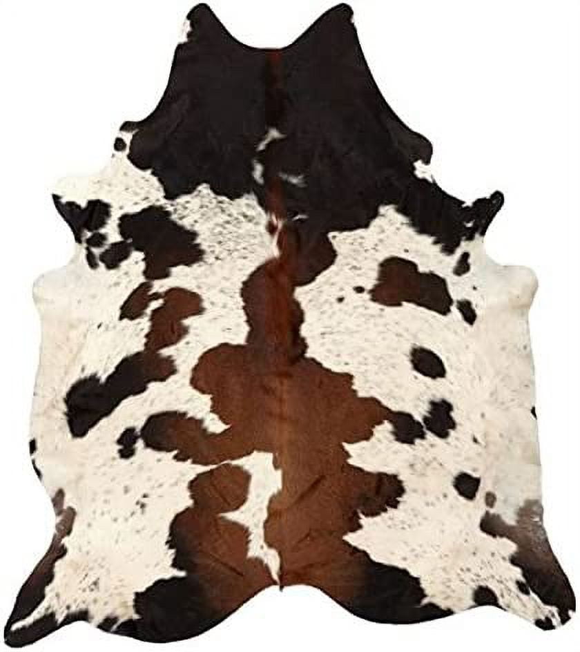 Pure Brown Tricolor Cowhide Rug Black Brown and White Luxurious Cow ...