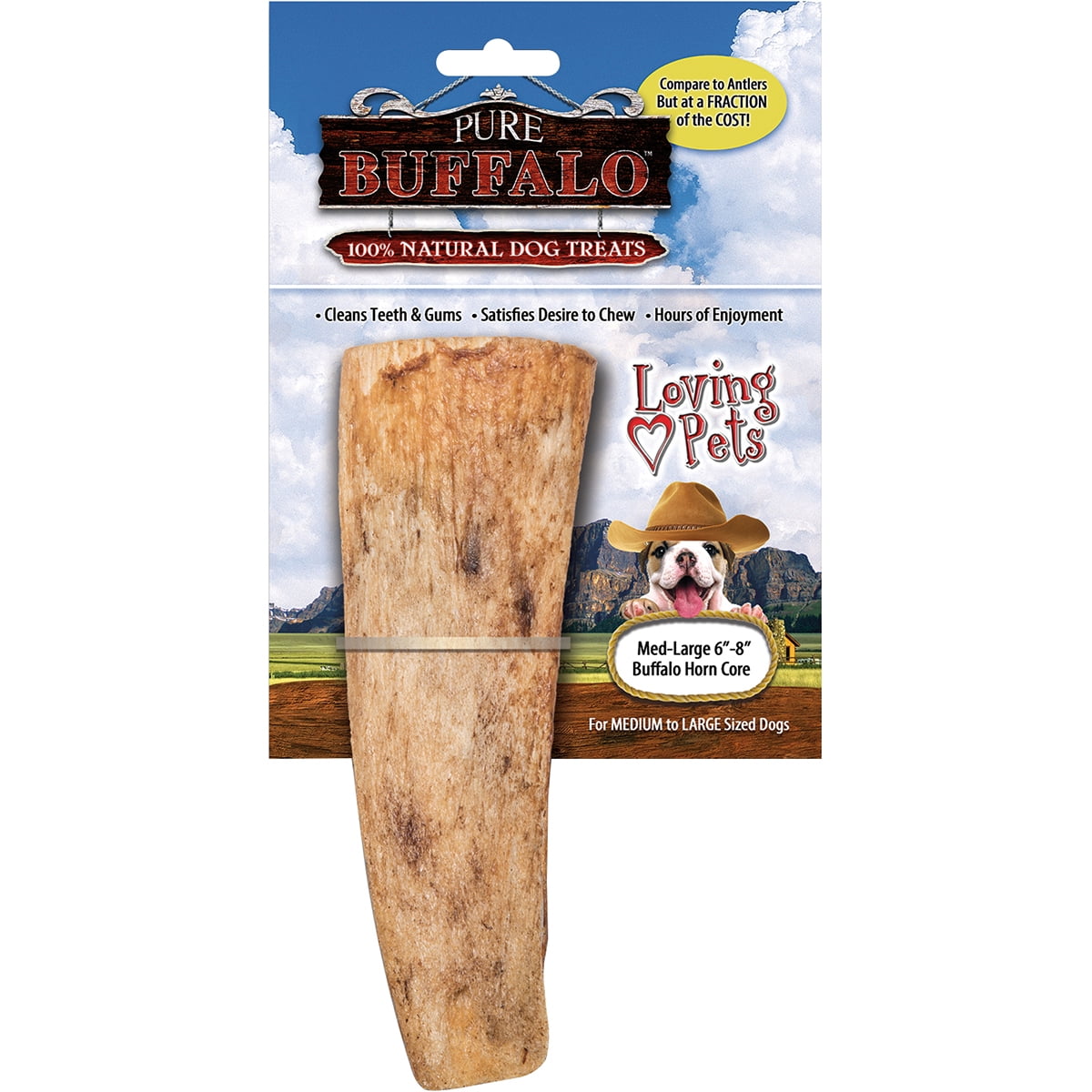Loving Pets Pure Buffalo Horn Core, Medium/Large 6-8in 1ct - Walmart.com