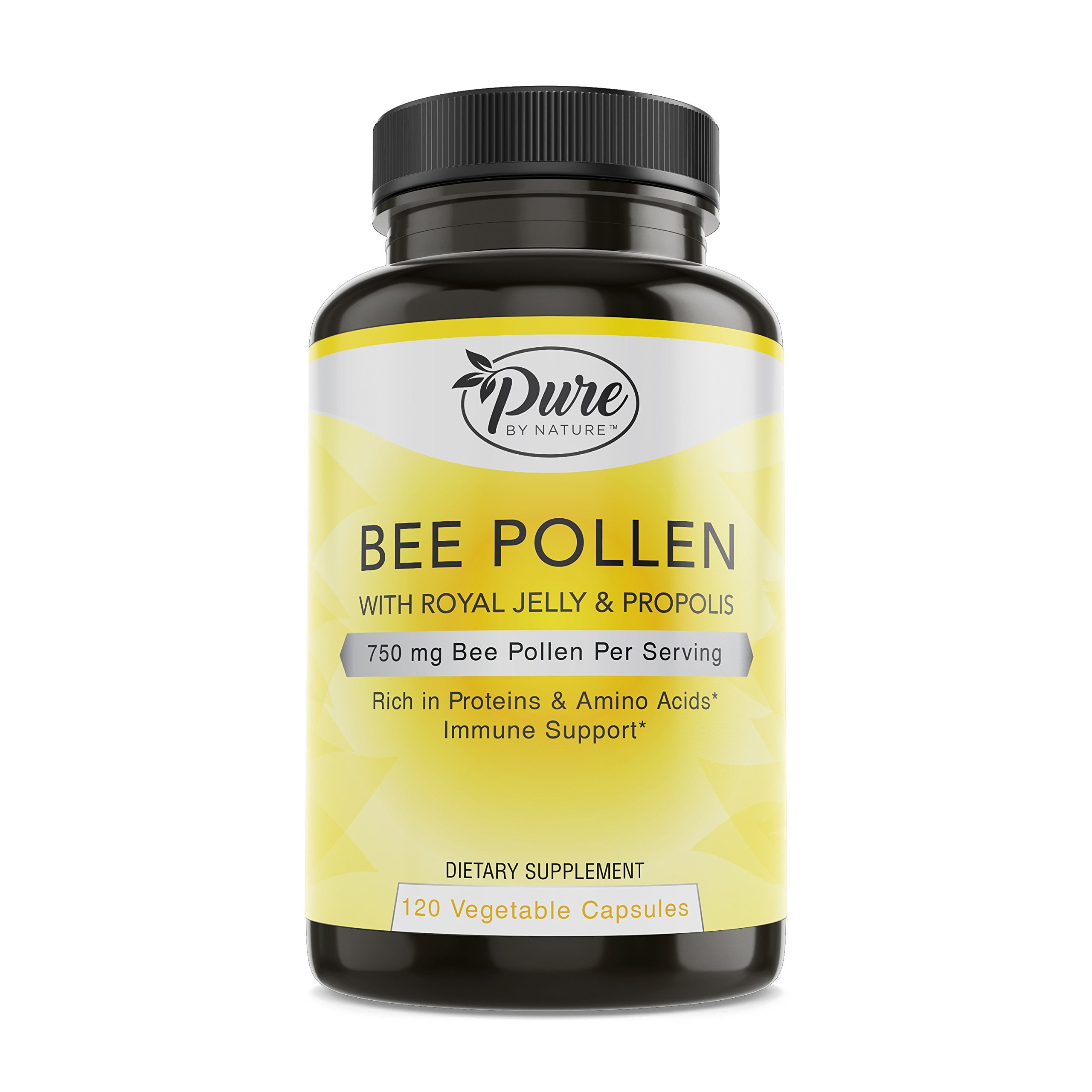 Pure By Nature Bee Pollen Supplement with Propolis & Royal Jelly , 120 ...