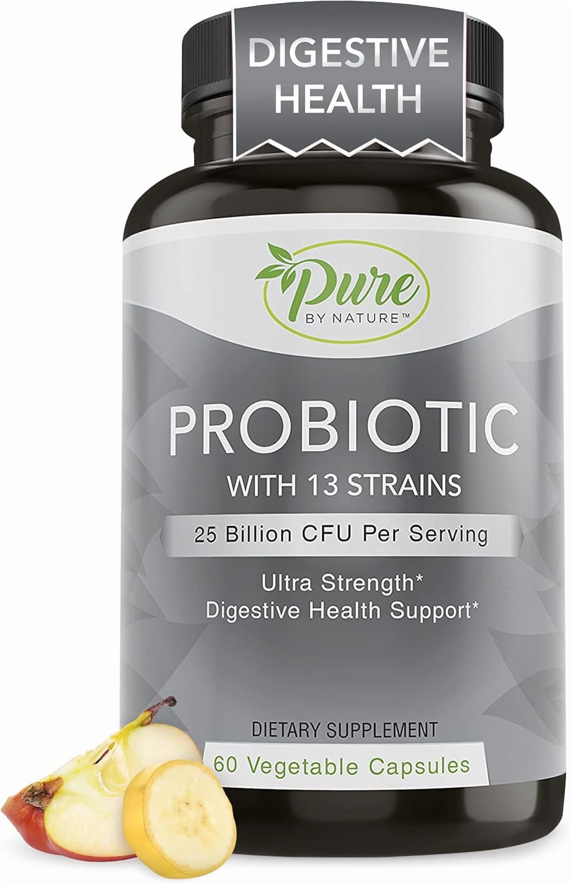 Pure By Nature Probiotics for Women & Men, 13 Strains with 25 Billion ...