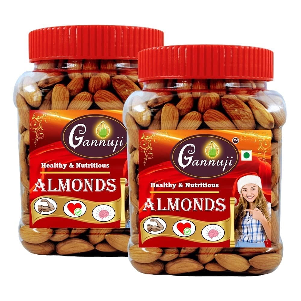 Pure California Almonds By Gannuji 1kg, (500gm * Pack Of 2) | Rich ...