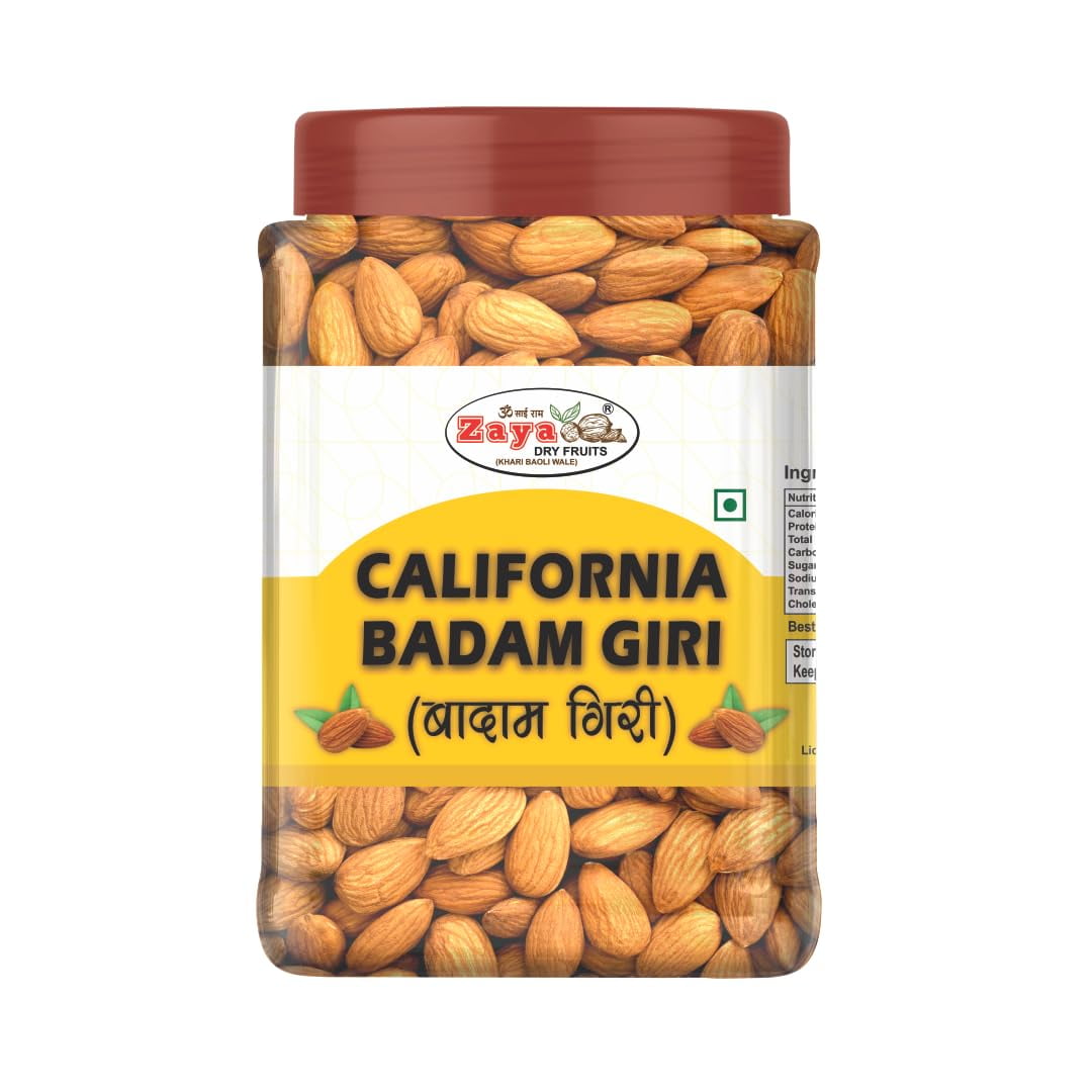 Pure California Badam Giri Almonds By Zaya Dryfruits 250gm, | Protein, Fiber, Vitamin E ...