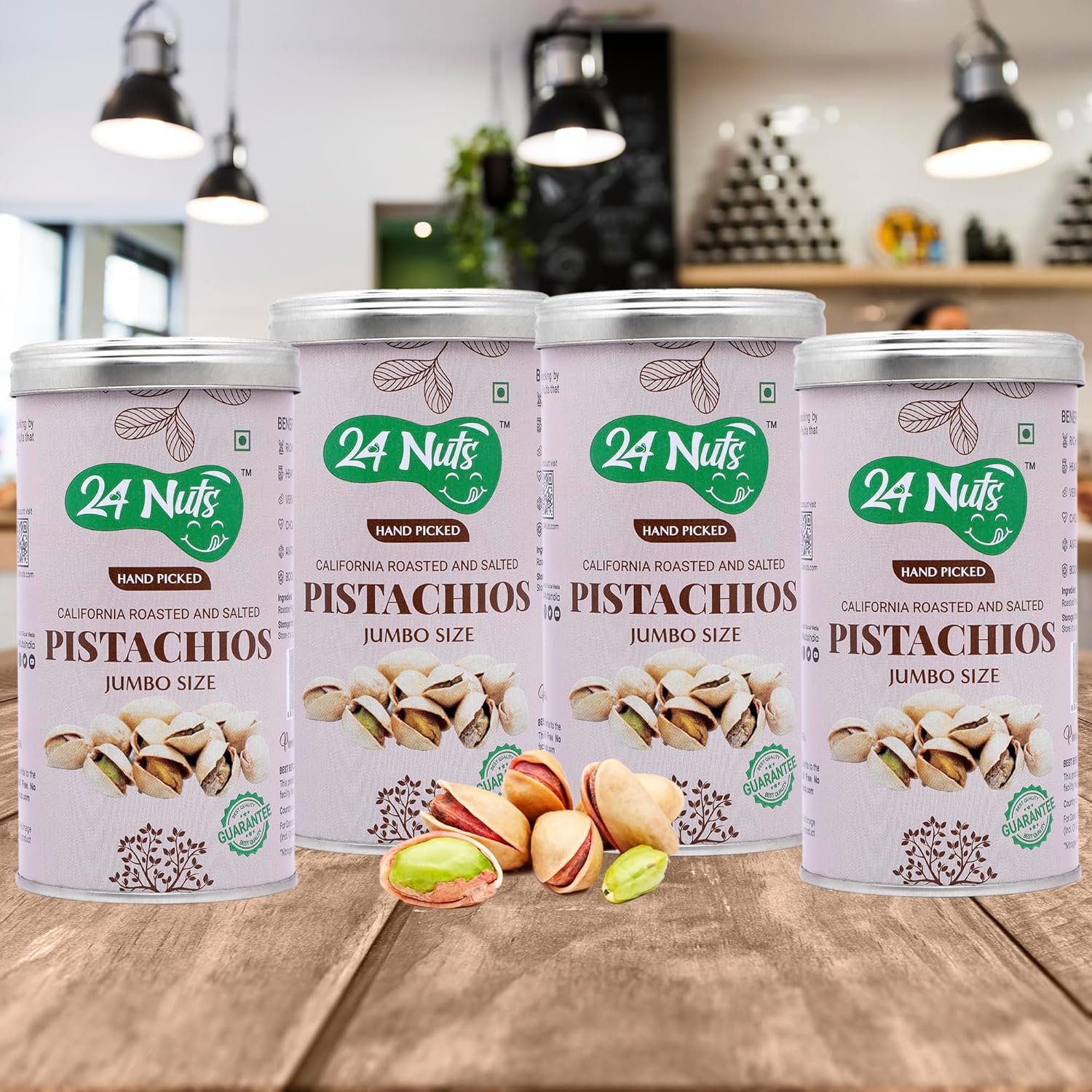 Pure California Pistachios Roasted Salted By 24 Nuts 1kg, (250gm * 4) | Rich Vitamin & Minerals ...