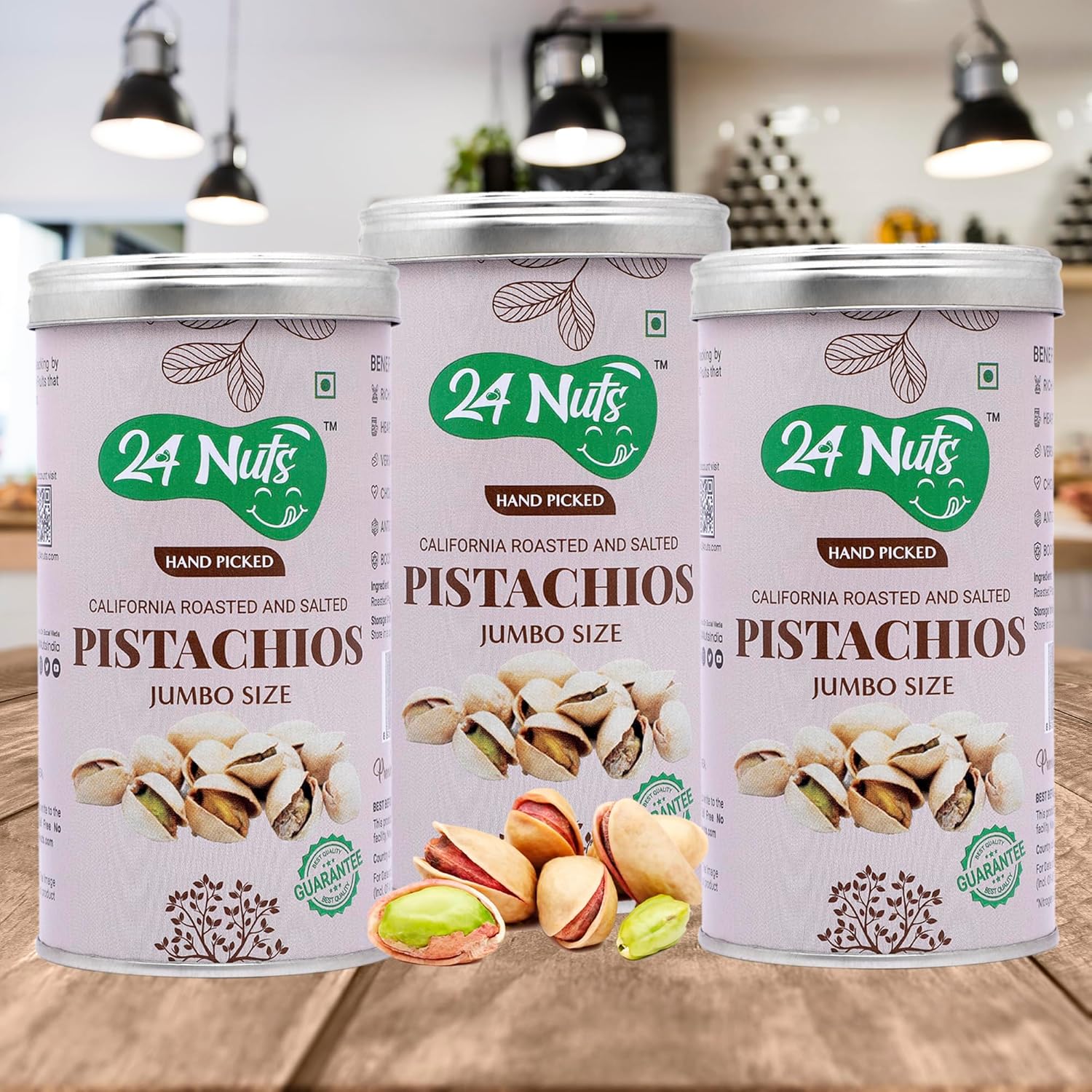 Pure California Pistachios Roasted Salted By 24 Nuts 750gm, (250gm * 3) | Rich Vitamin ...