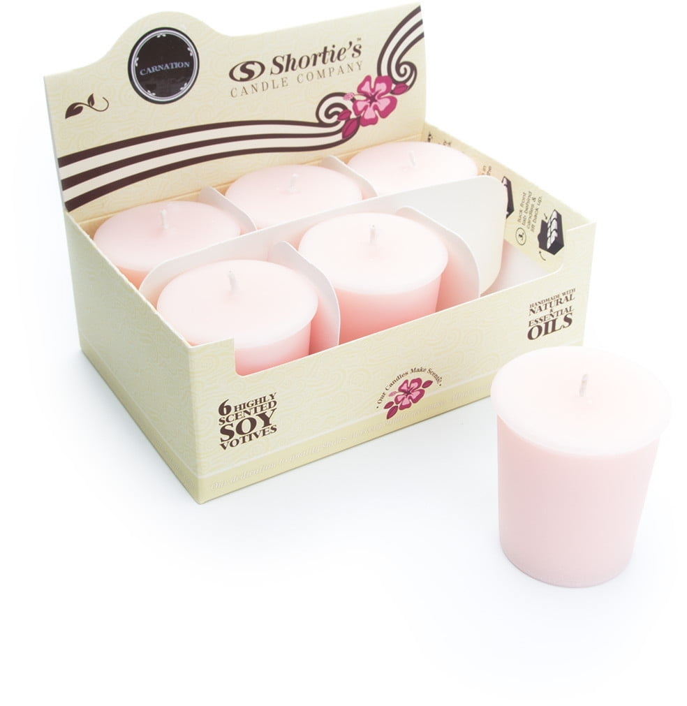Shortie's Candle Company Pure Carnation Soy Votive Candles, Scented ...