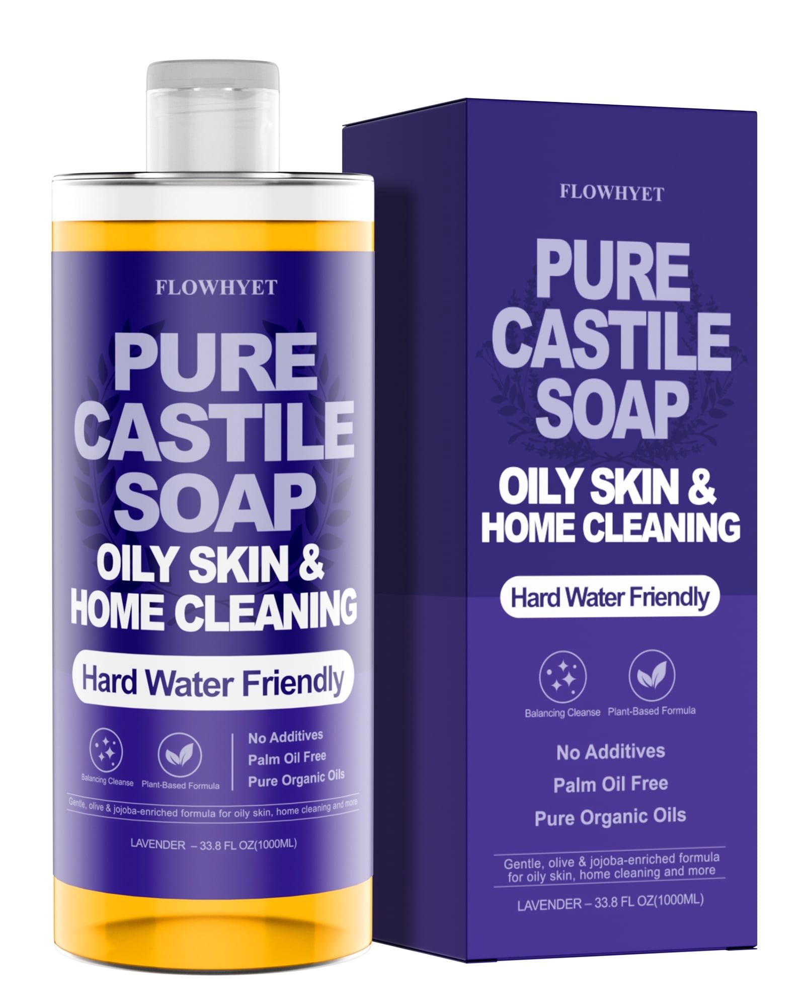 Pure Castile Soap Liquid Lavender 32 fl oz – Natural & Vegan Body Wash ...