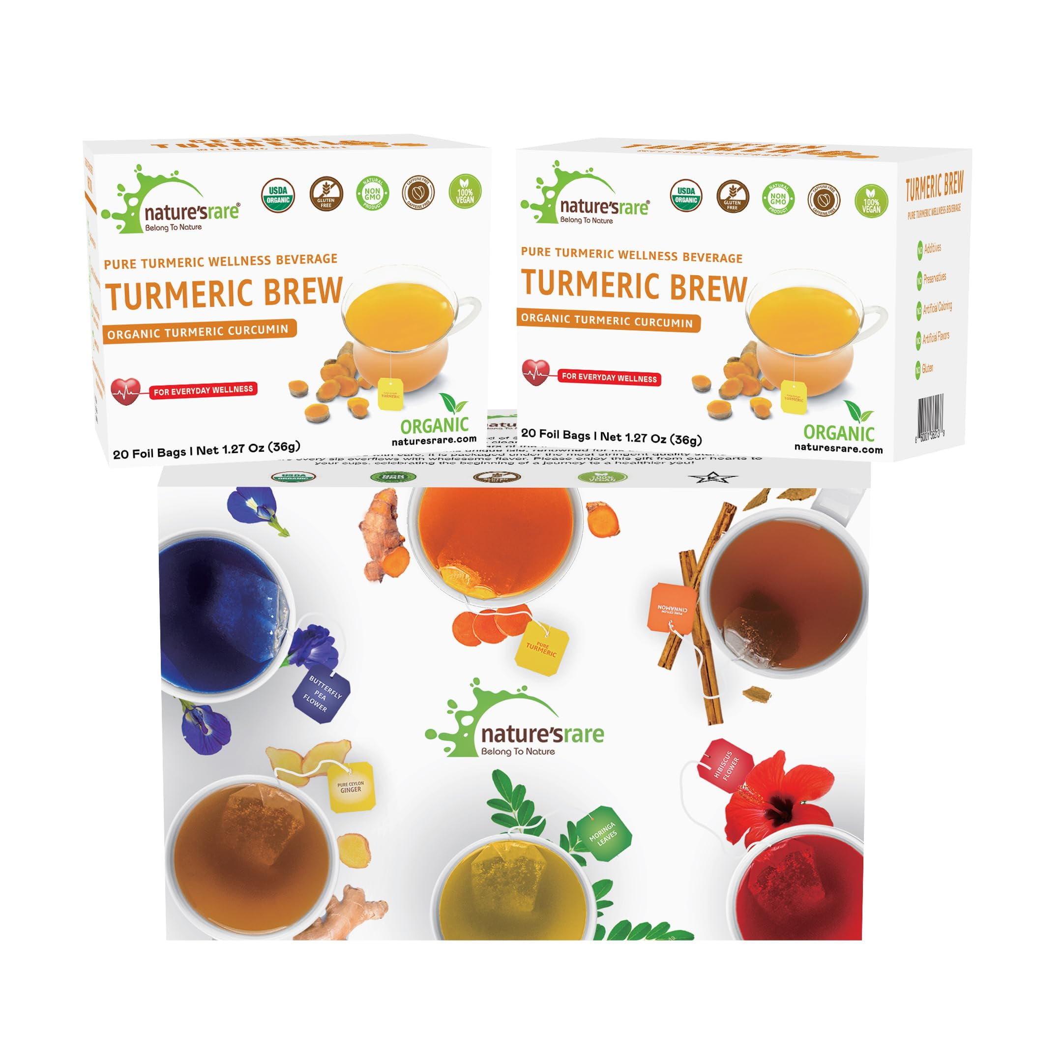 Pure Ceylon Turmeric Brew - 100% Organic Ceylon Turmeric Tea Bags (40 ...