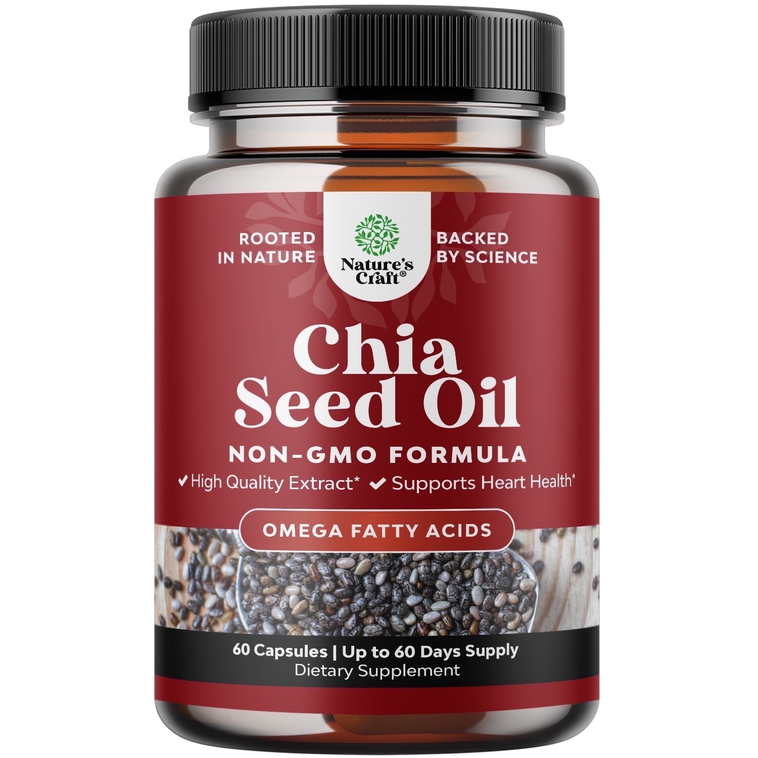 Pure Chia Seed Extract Capsules - Omega 3, Soluble Fiber for Men and ...