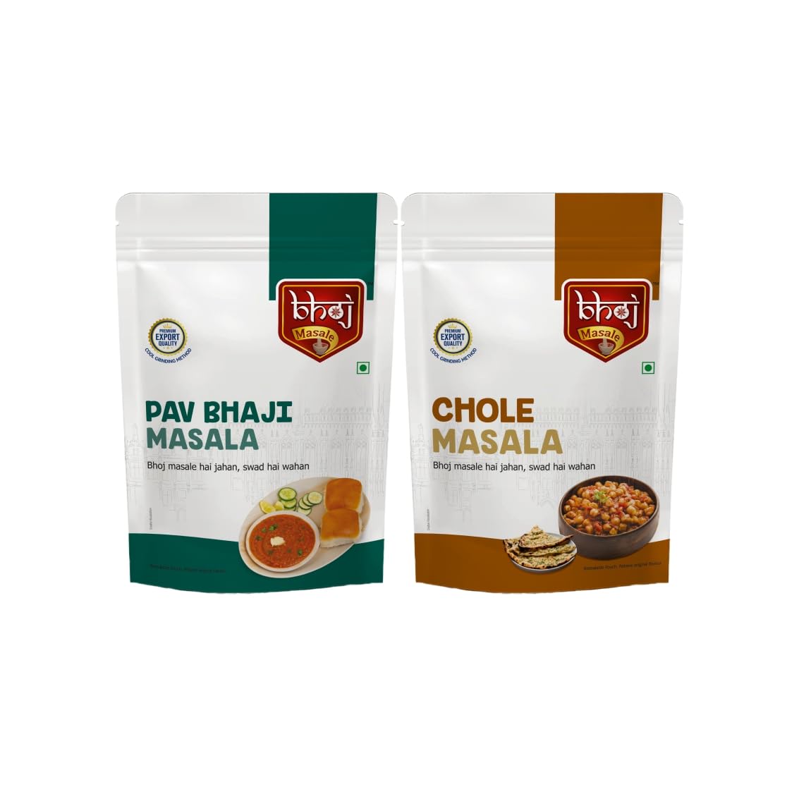 Pure Chole + Pav Bhaji Masala Powder By Bhoj Masale 200gm, 7.0 Ounce ...