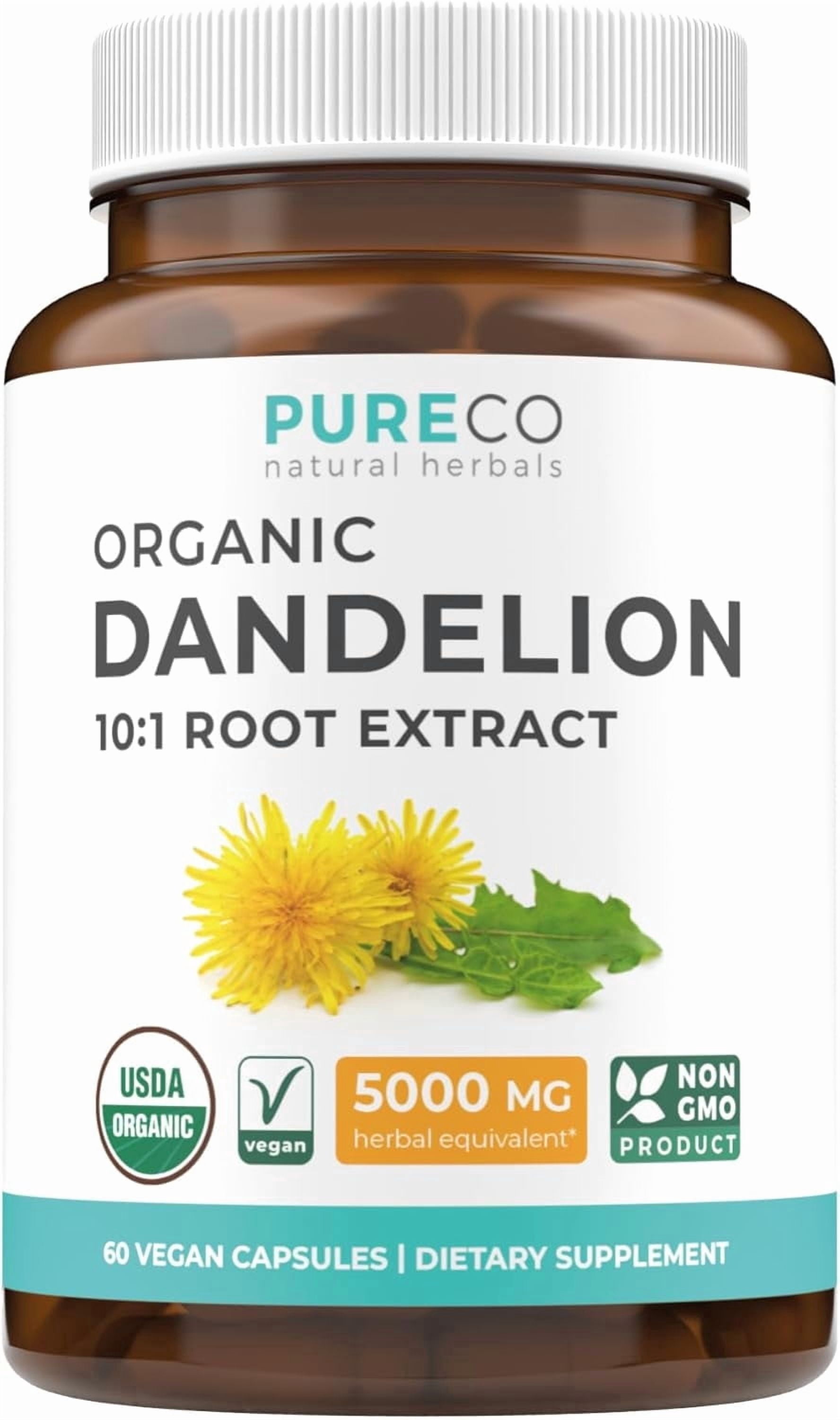 Pure Co USDA Organic Dandelion Root Extract - High Potency 10:1 ...