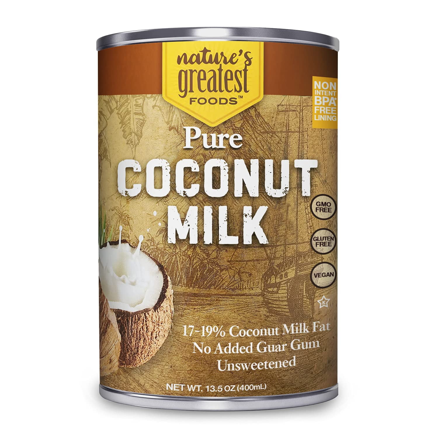 Pure Coconut Milk by Nature’s Greatest Foods - 13.5 Oz - No Guar Gum ...