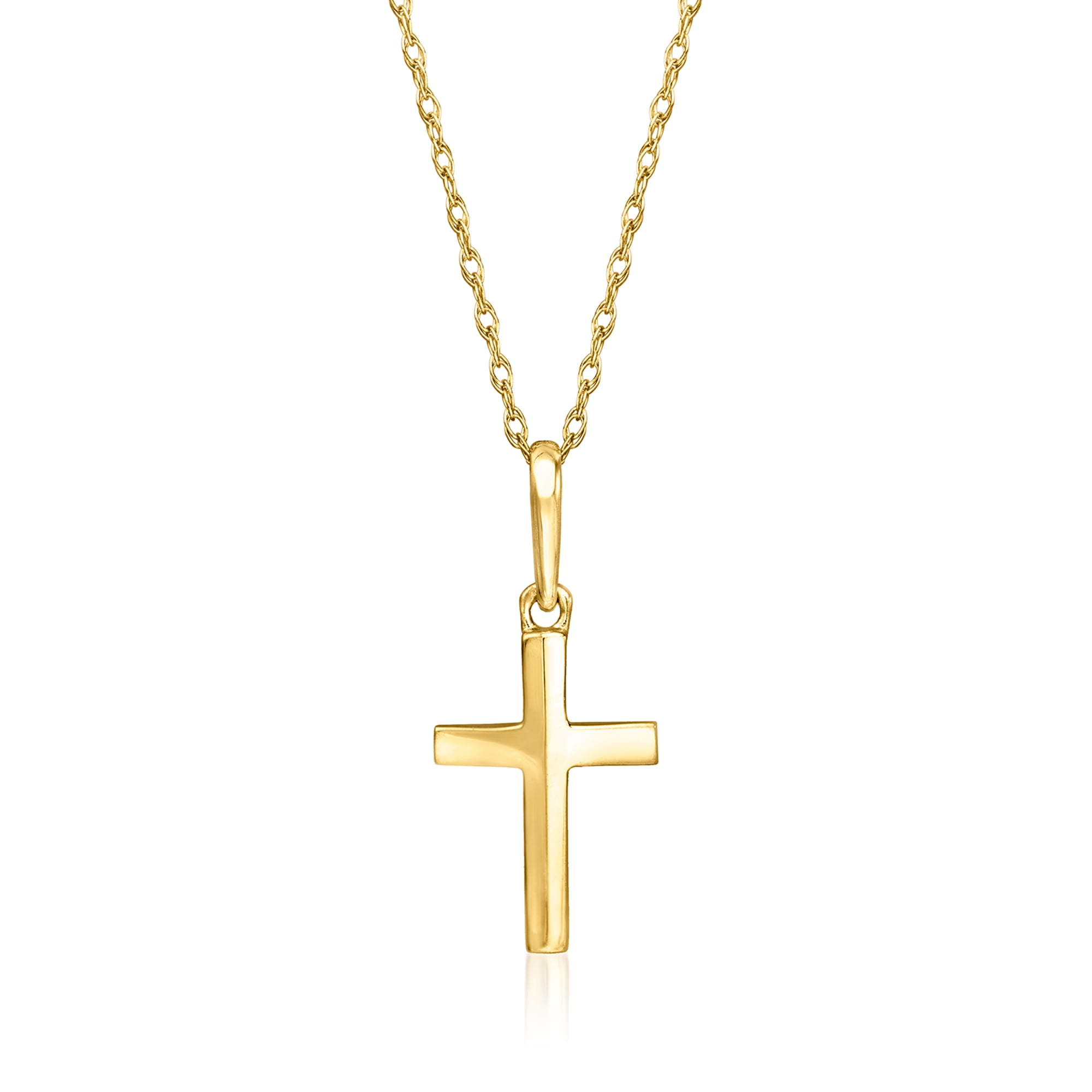 Pure Collection by Ross-Simons 14kt Yellow Gold Modern Cross Pendant ...