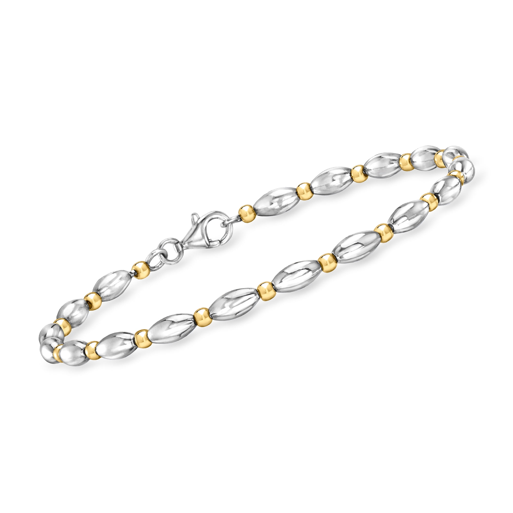 Pure Collection by Ross-Simons 18kt Gold Vermeil and Sterling Silver Link Bracelet, Women's ...