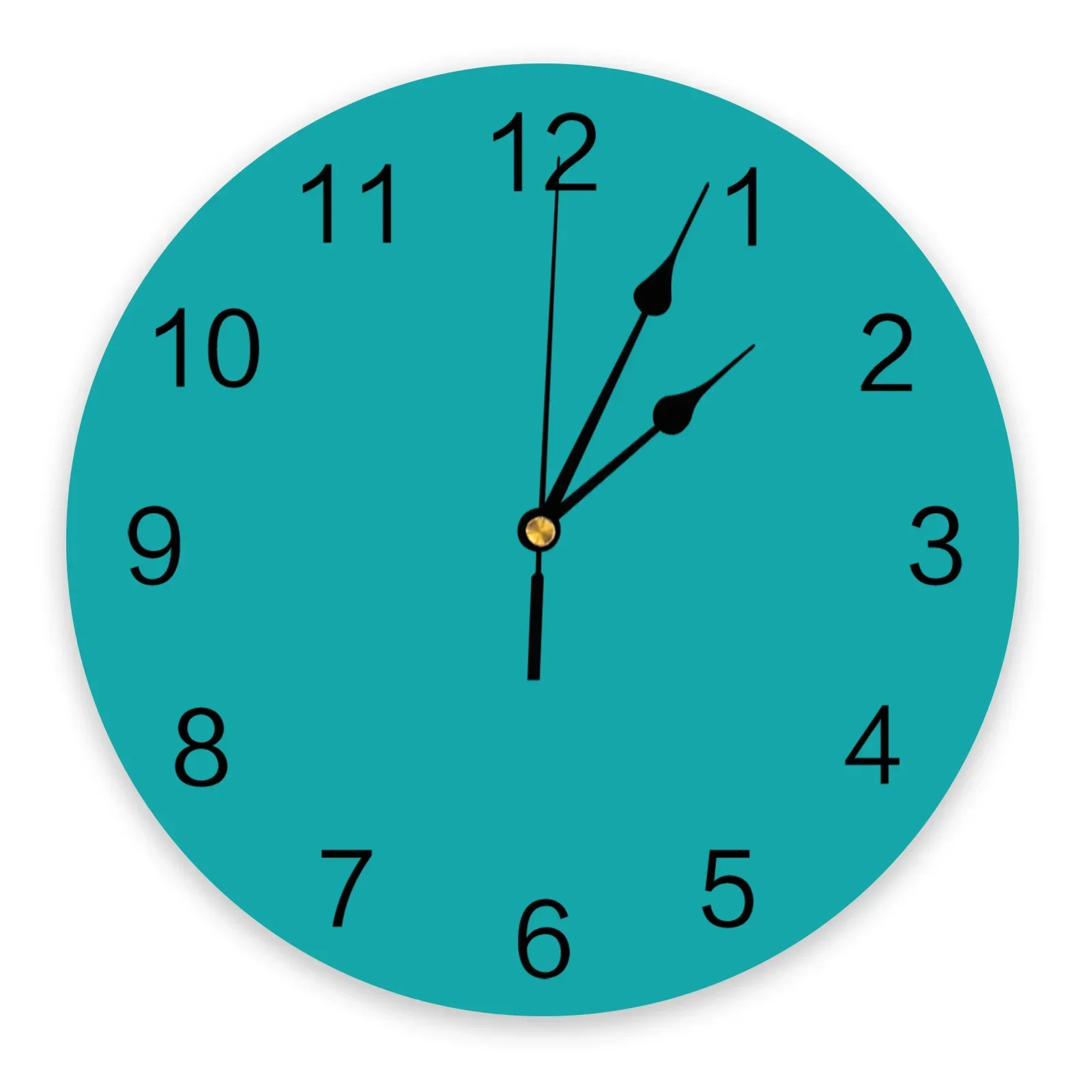 Pure Color Teal Green Large Wall Clocks Kids Room Silent Wall Watch ...