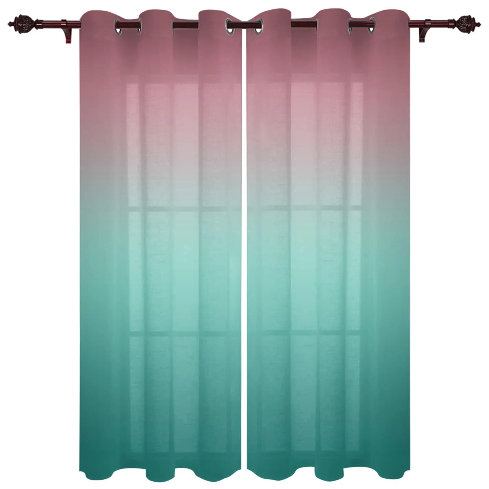 Pure Color Teal Green Window Curtain for Living Room Bedroom Drapes ...