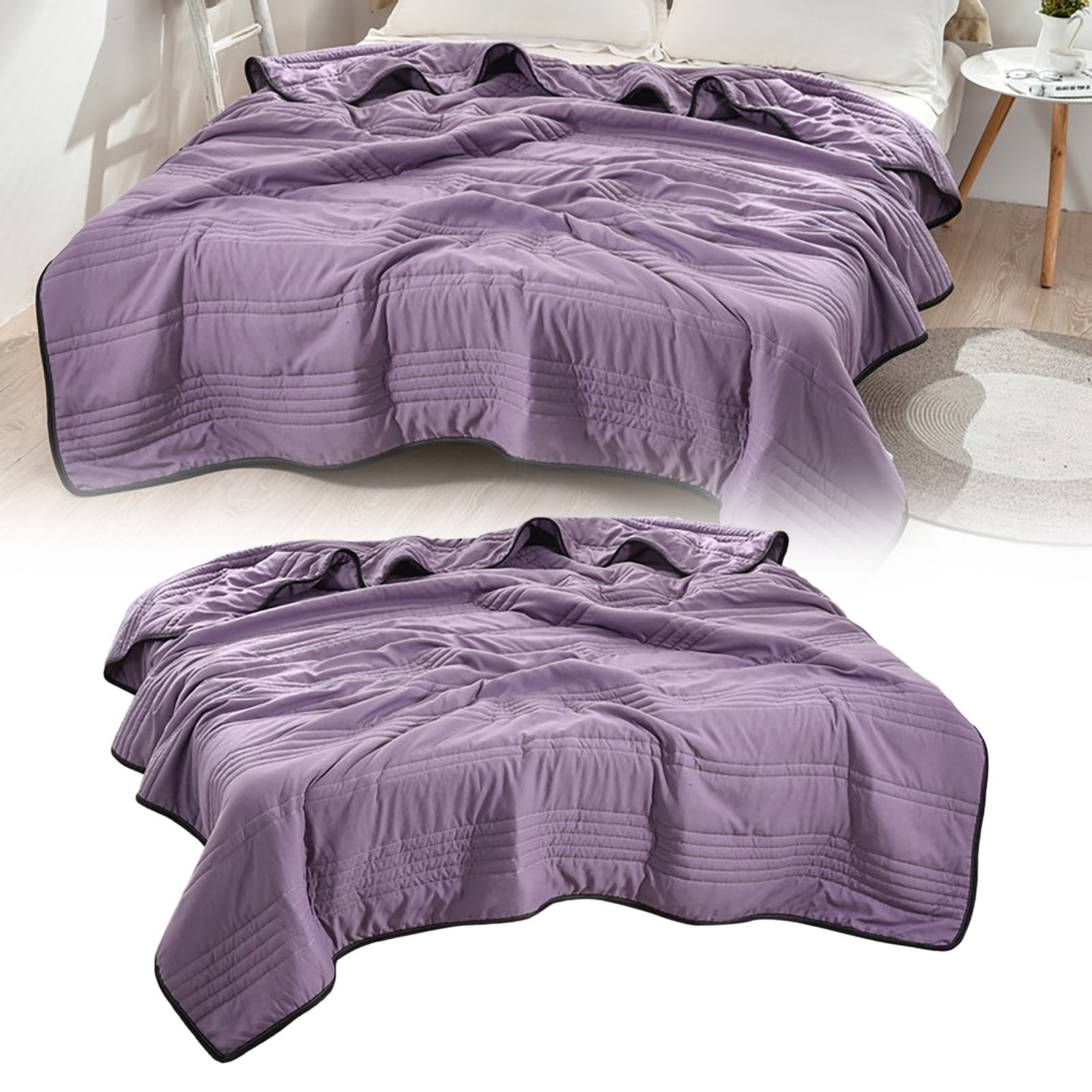 Pure Color Washed Cotton Air Conditioner Quilt Purple,1 Solid Color ...