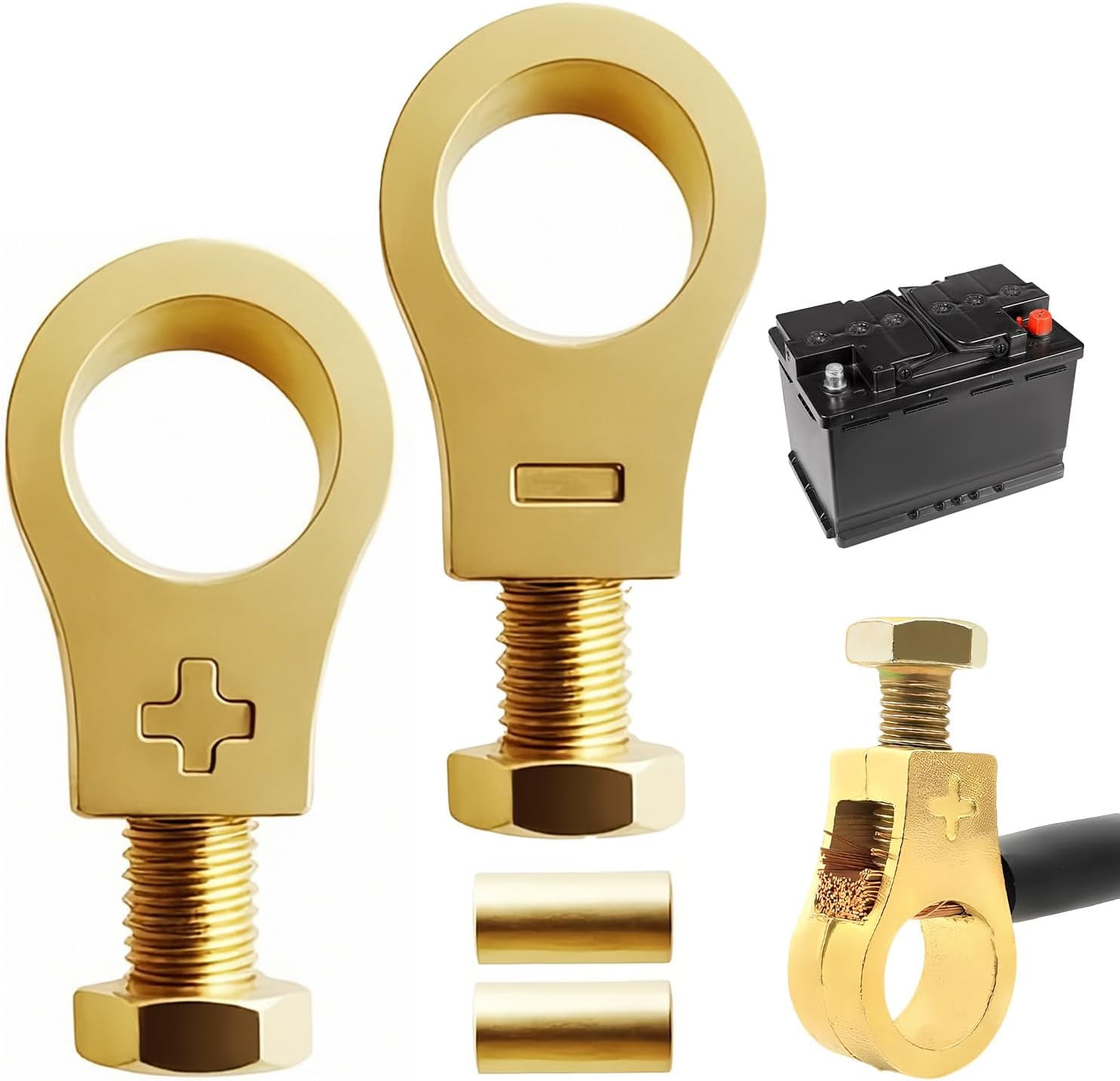 Pure Copper Battery Connection Clip, Car Battery Terminal Connectors ...