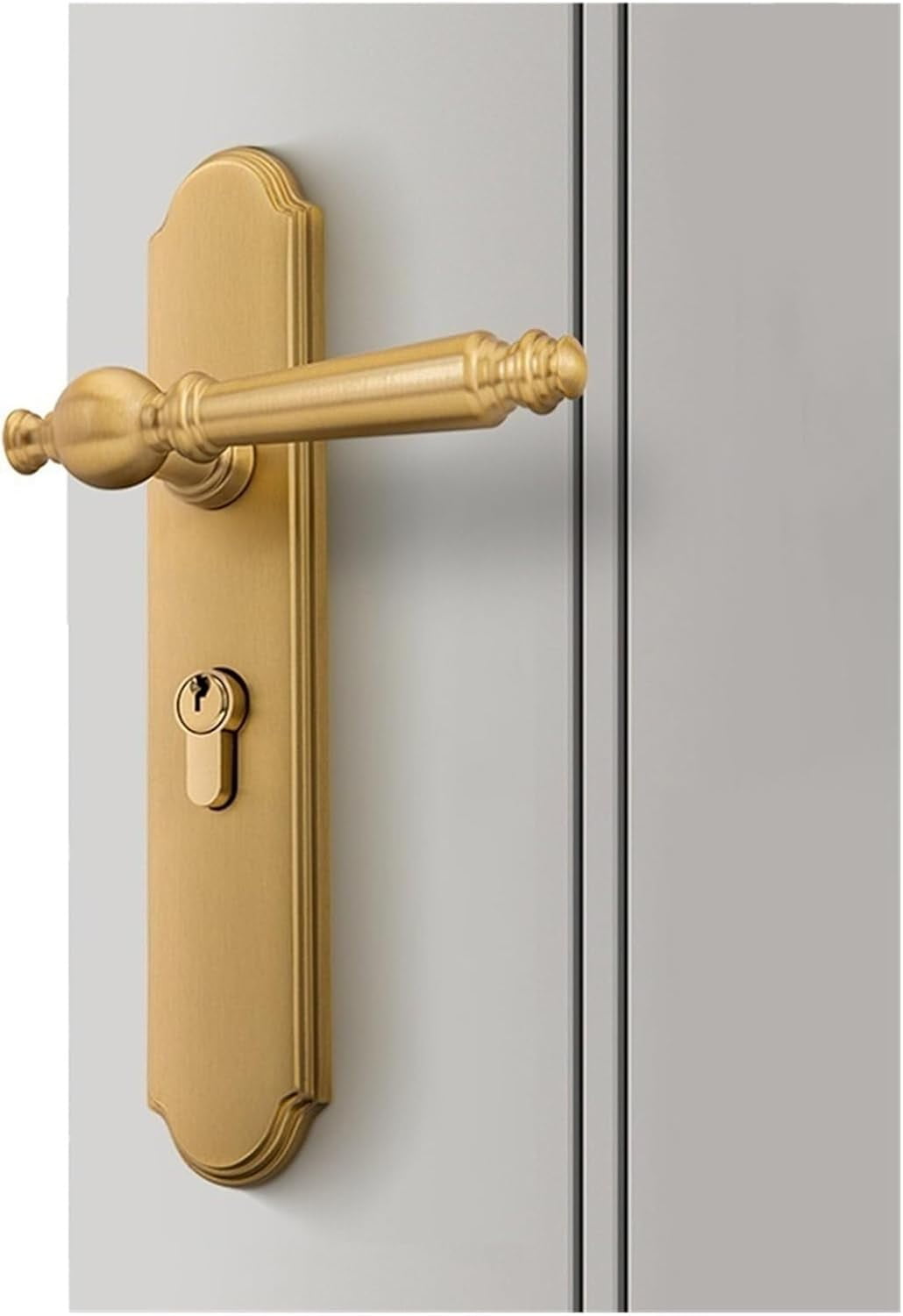 Pure Copper Bedroom Door Lock American Style Integrated Door Handle ...