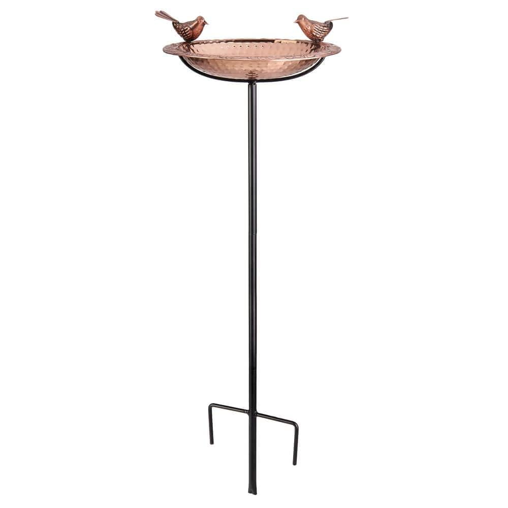 Pure Copper Birdbath, Featuring Two Copper Birds and a Multi-Pronged ...
