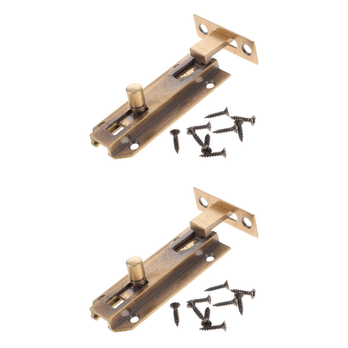 Pure Copper Cabinet Door Latch Set of 2 Screen Lock Slide Bolt Locks ...