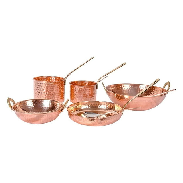 Pure Copper Cookware Set 10 Piece Set (Copper Sauce Pan Set | Copper ...