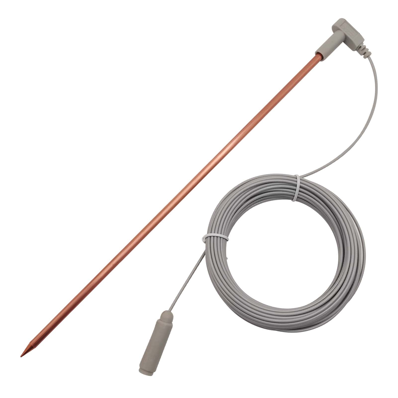 Pure Copper Grounding Rod with 40ft Ground Cord, Portable Ground Rod ...