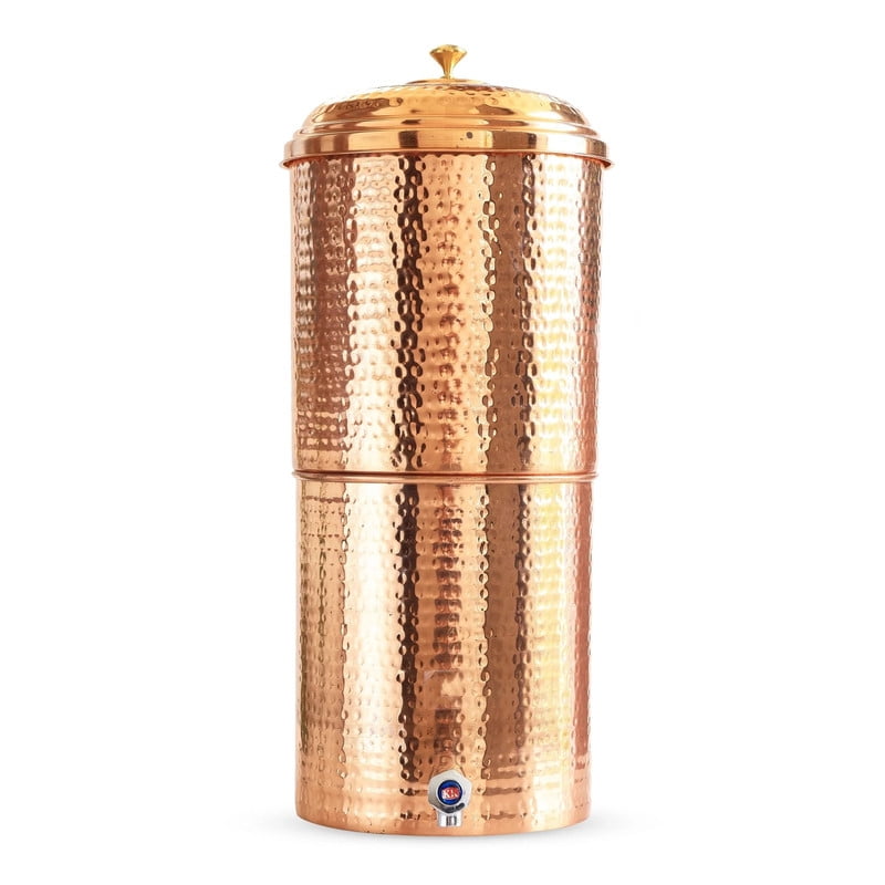 Pure Copper Hammered Design Filter Water Dispenser Pot With Candle ...