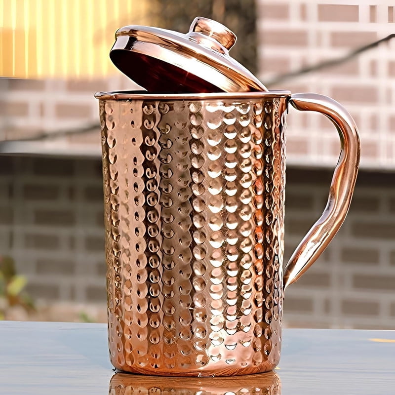 Pure Copper Hammered Jug for Drinking Water, Copper Pitcher, High ...