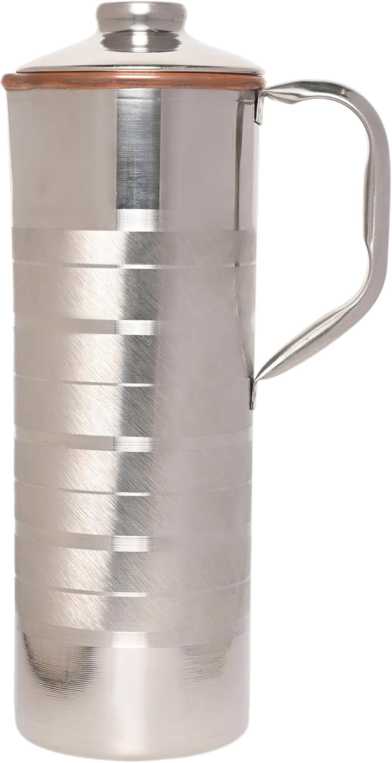Pure Copper Lined Stainless Steel Water Jug (1L) – For Ayurvedic Health ...