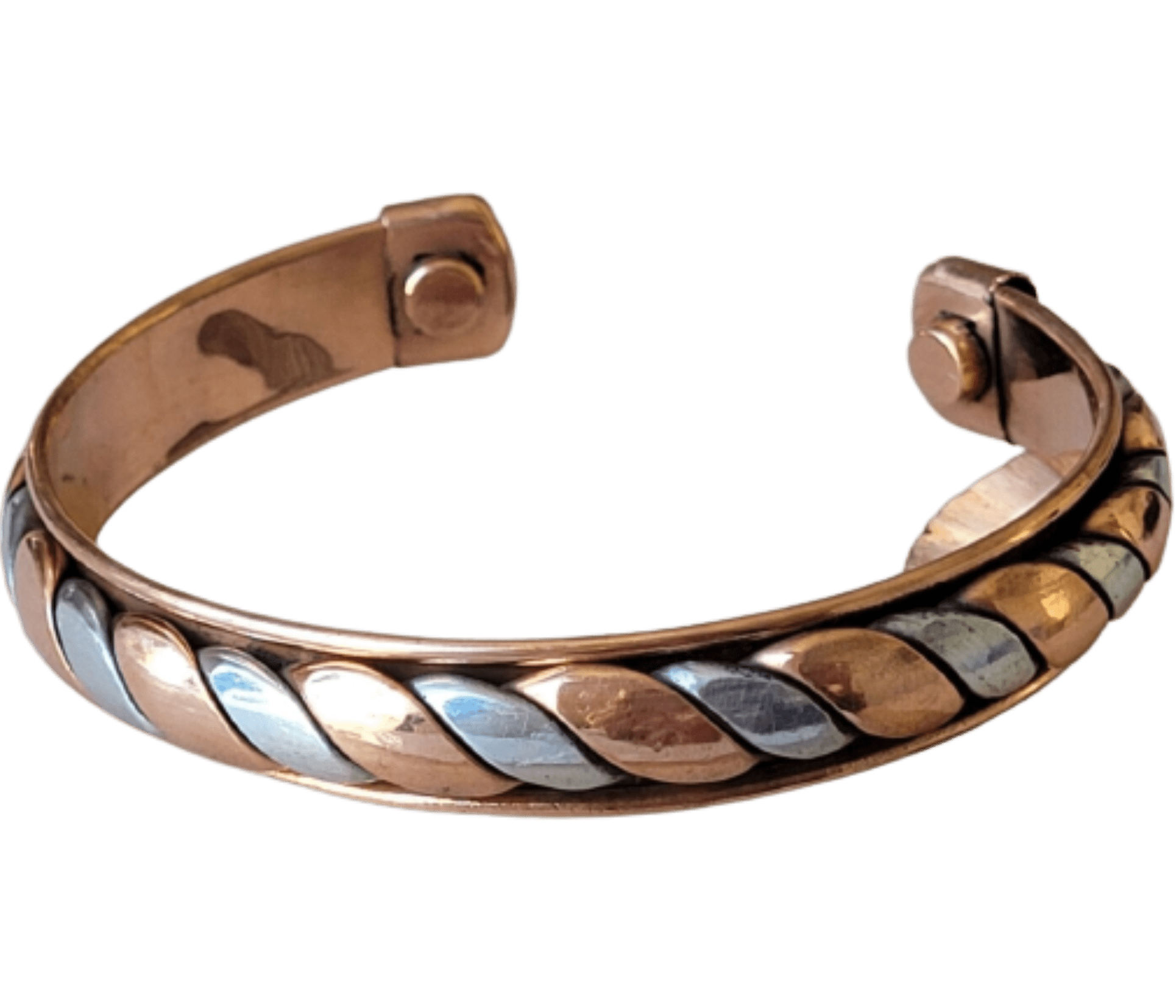 Pure Copper Magnetic Bracelet Cuff Two Tone Twist - Walmart.com