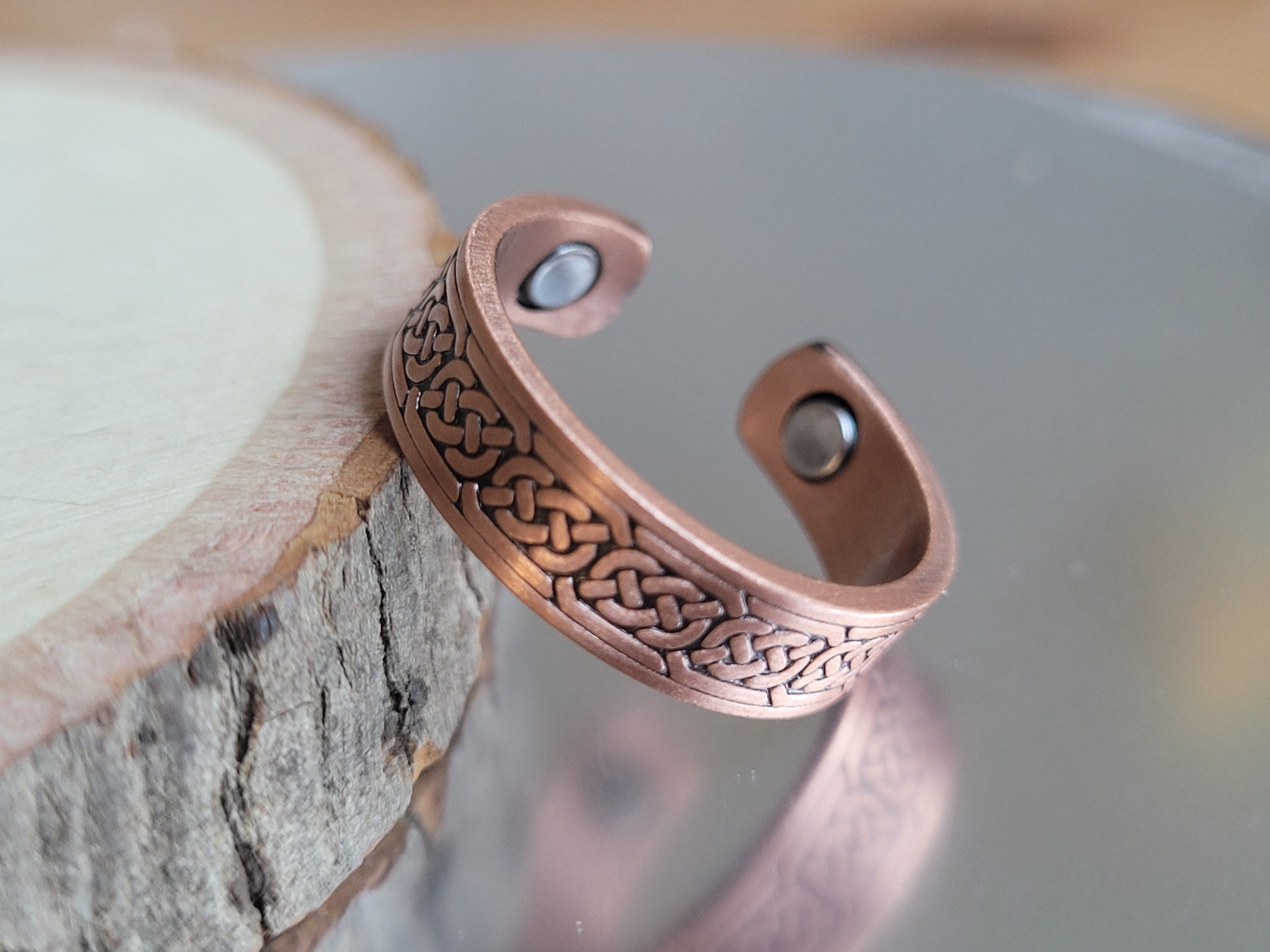 Pure Copper Magnetic Ring - Arthritis Therapy Adjustable Ring Celtic ...