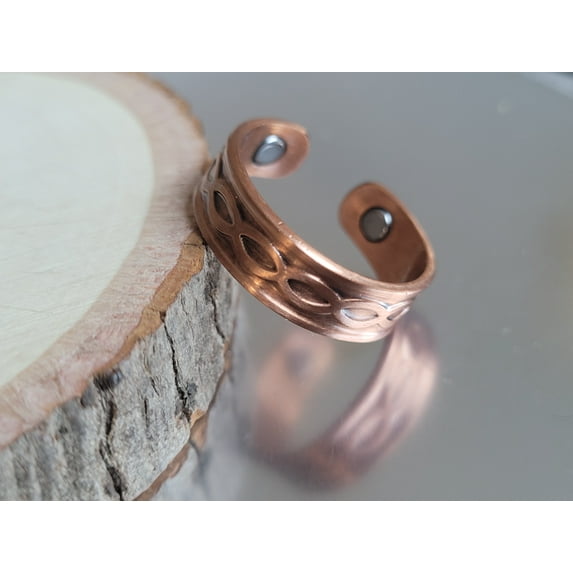 Pure Copper Magnetic Ring - Arthritis Therapy Adjustable Ring Infinity ...