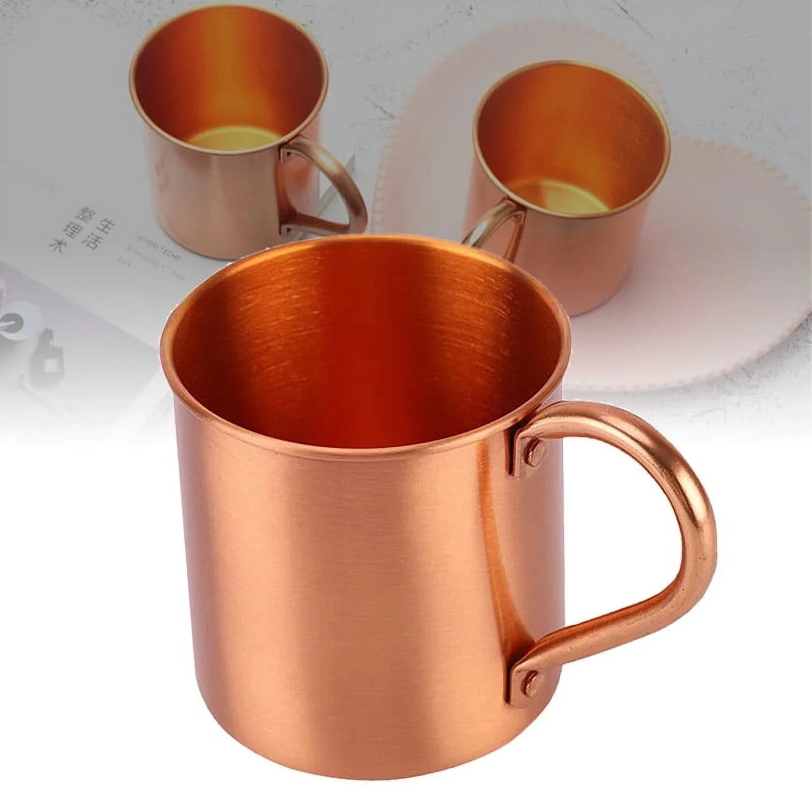 Pure Copper Rolled Rim Straight Mug for Elevated Coffee and Drinking ...