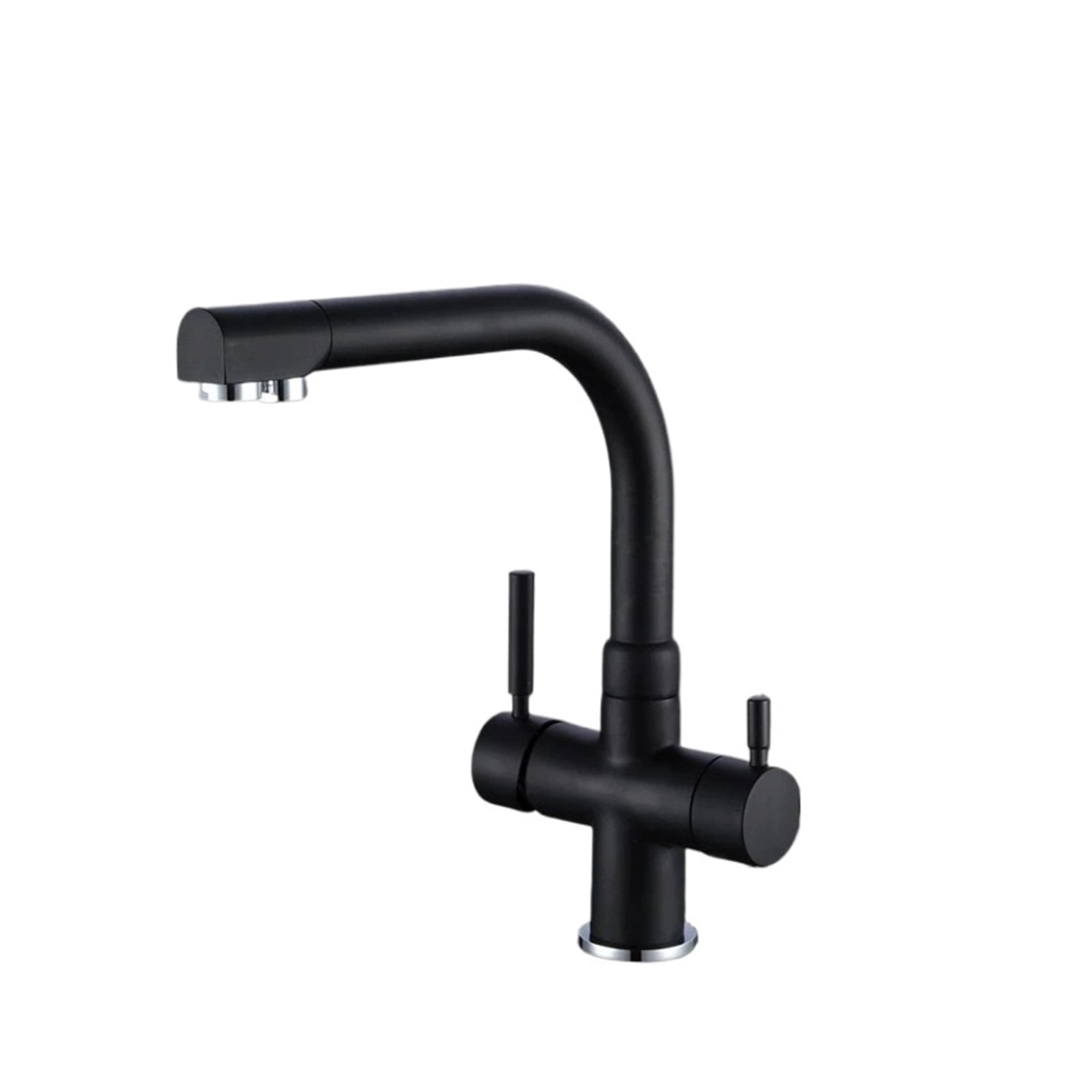 Pure Copper Round 3 Way Kitchen Mixer Faucet Crane Shape Hot and Cold ...