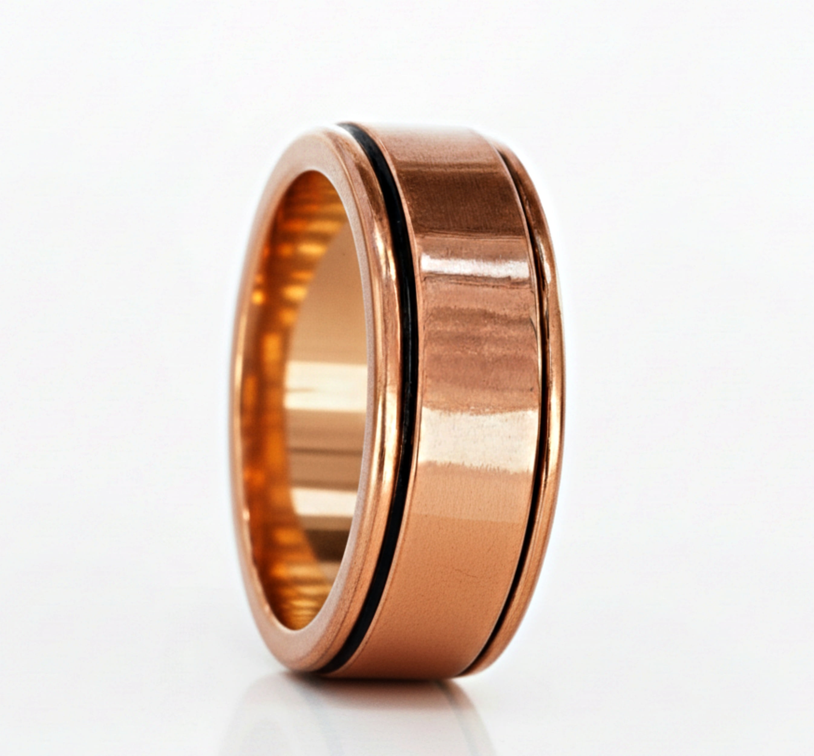 Pure Copper Spinner Ring, Wide Copper Band Ring, Meditation Ring ...