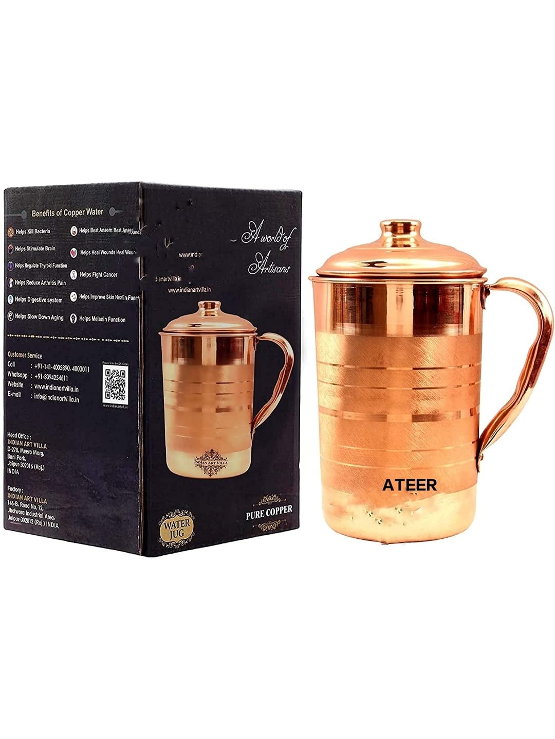 Pure Copper Tamba Water Jug 15 Litre Storage Water Home ...