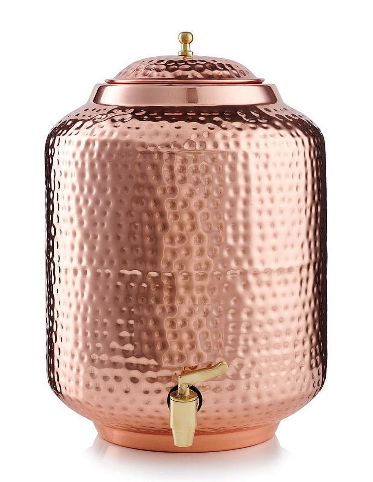 Pure Copper Vessel Tank Pot Matka 8 Liter Hammered Copper Water ...