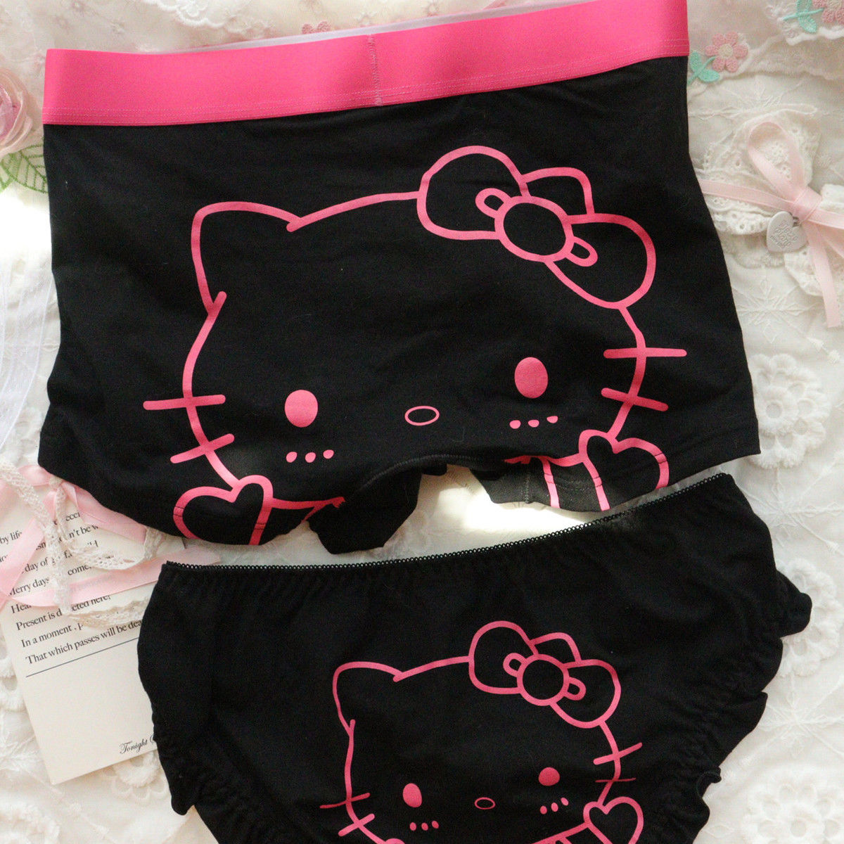 Pure Cotton Hello Kitty Underwear Kawaii Couple Briefs Girl Boxers ...
