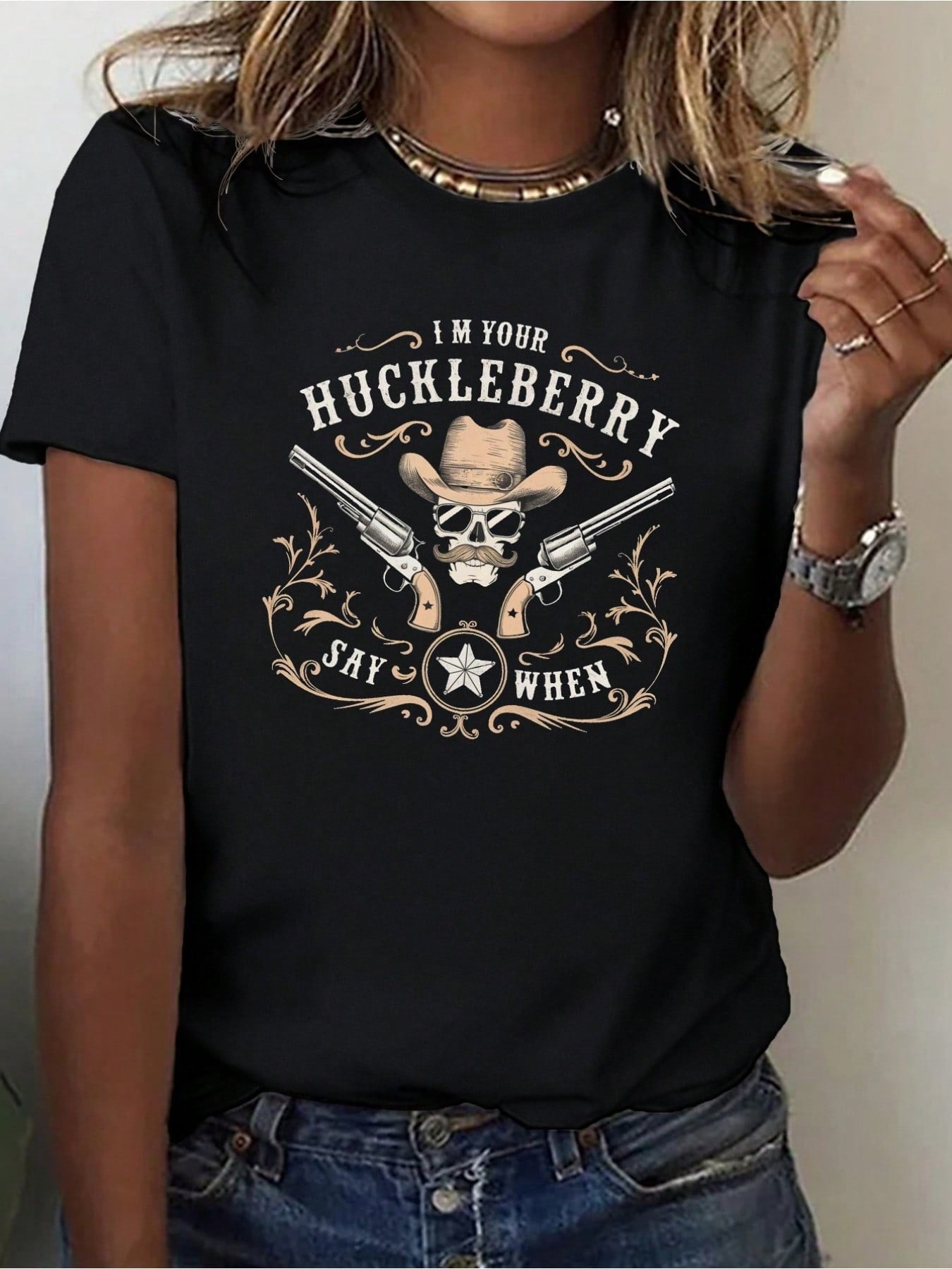Pure Cotton I M YOUR HUCKLEBERRY Women's Comfort Fit T-Shirt Casual ...