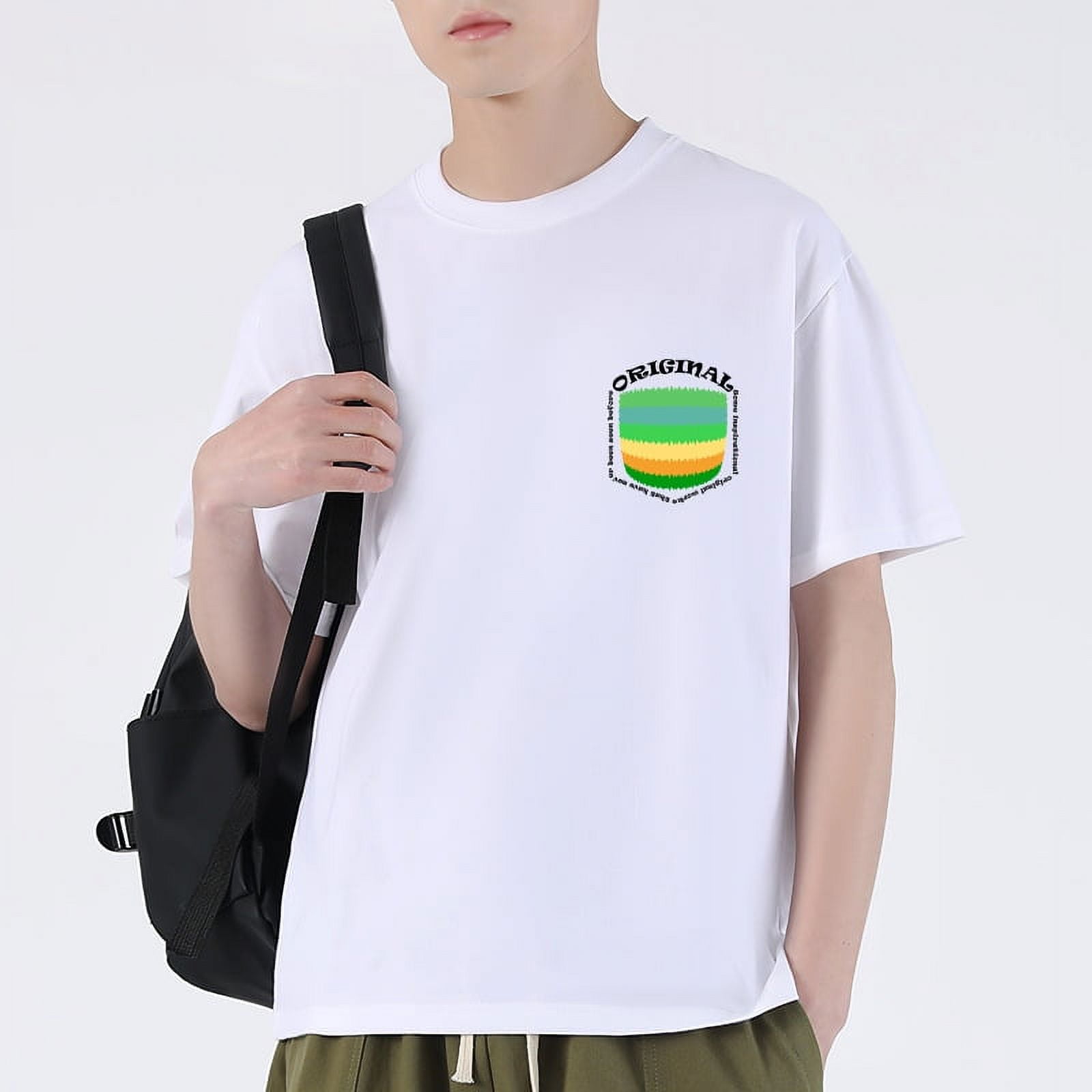 Pure Cotton Men's Summer Luxury Social Oversized Short Sleeve T-shirt ...