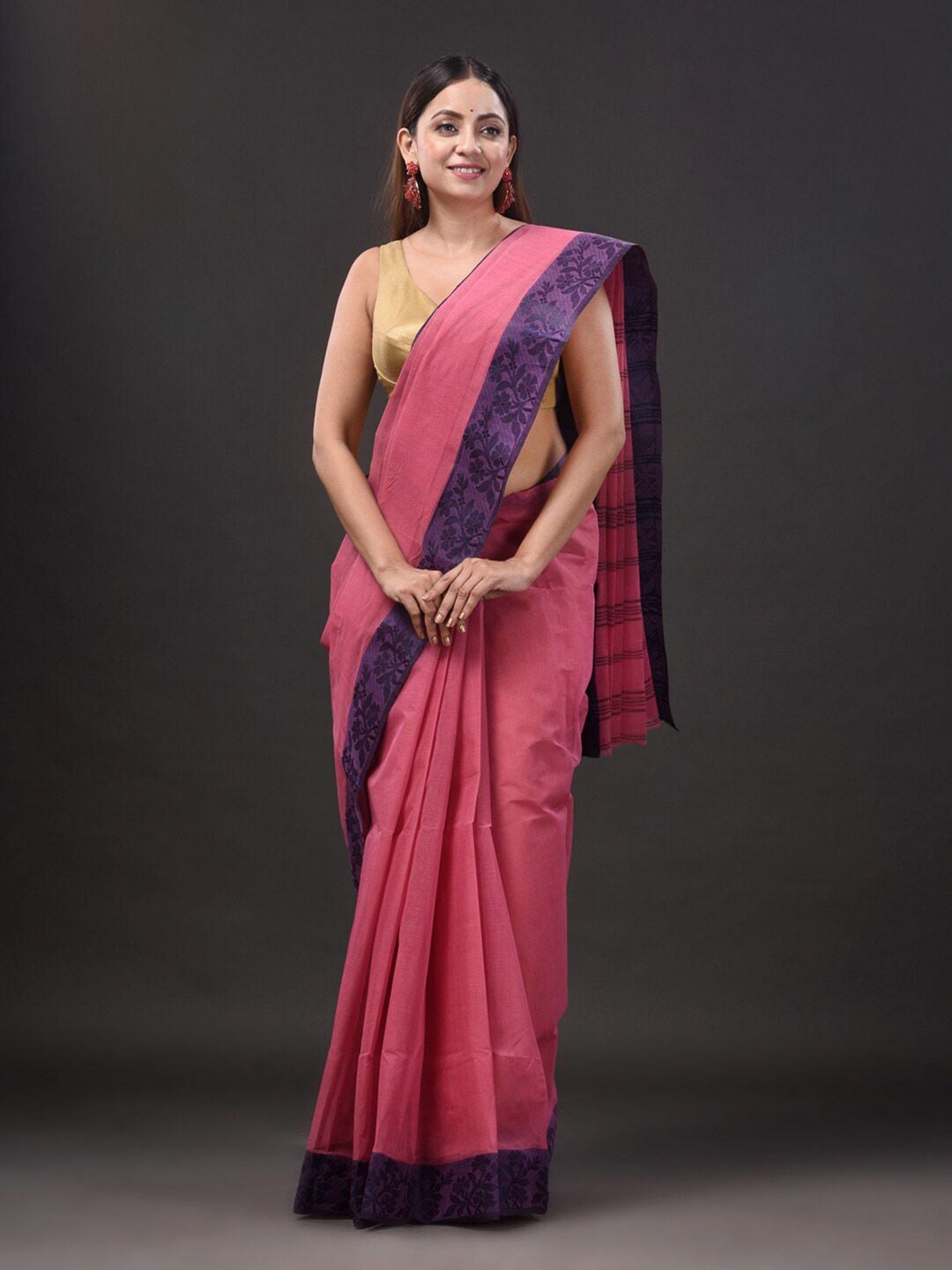 Pure Cotton Taant Saree - 25202876 - Walmart.com