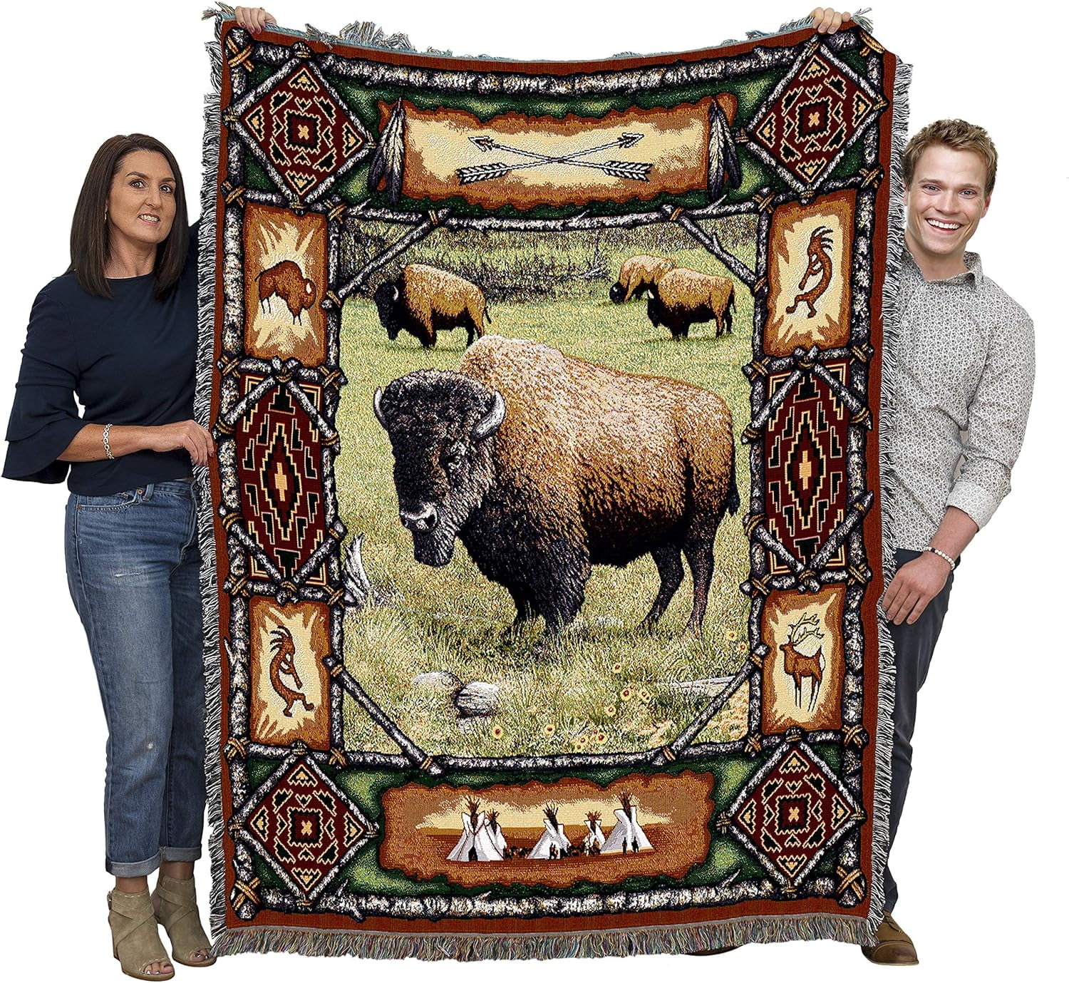 Pure Country Weavers Buffalo Lodge Blanket - Wildlife Cabin Gift ...