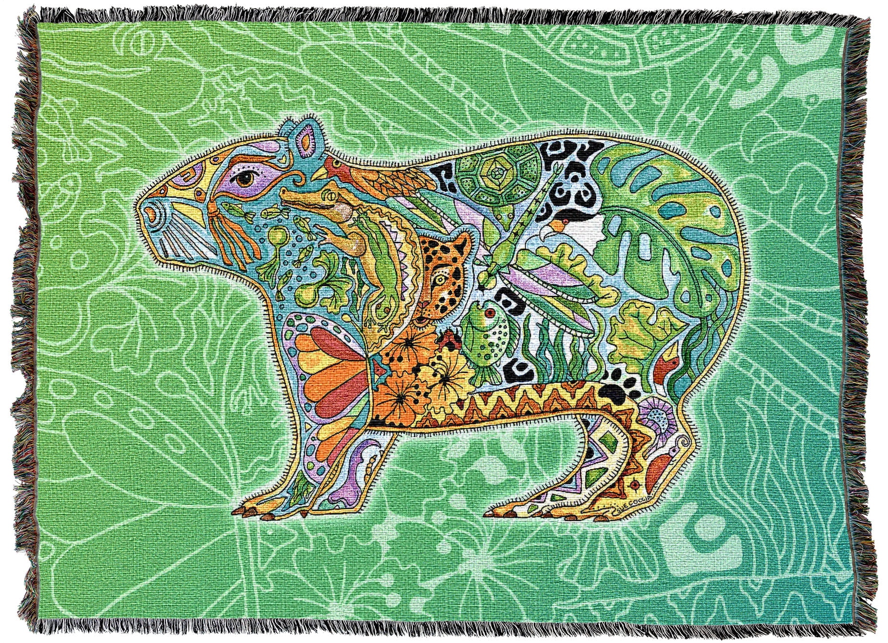 Pure Country Weavers Capybara Animal Spirits Totem - Sue Coccia Blanket ...