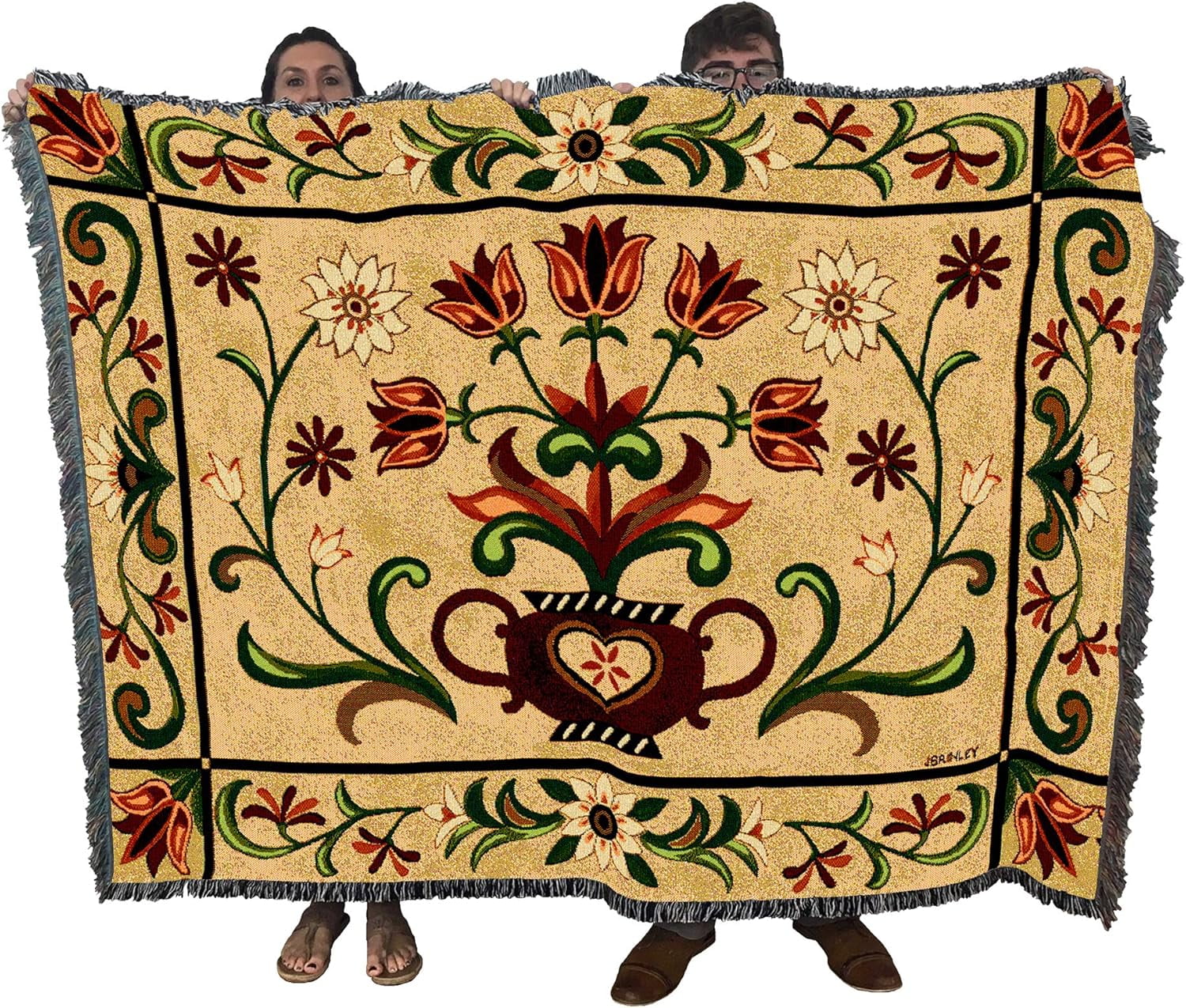 Pure Country Weavers Heritage Floral Blanket by Jennifer Brinley - Folk ...