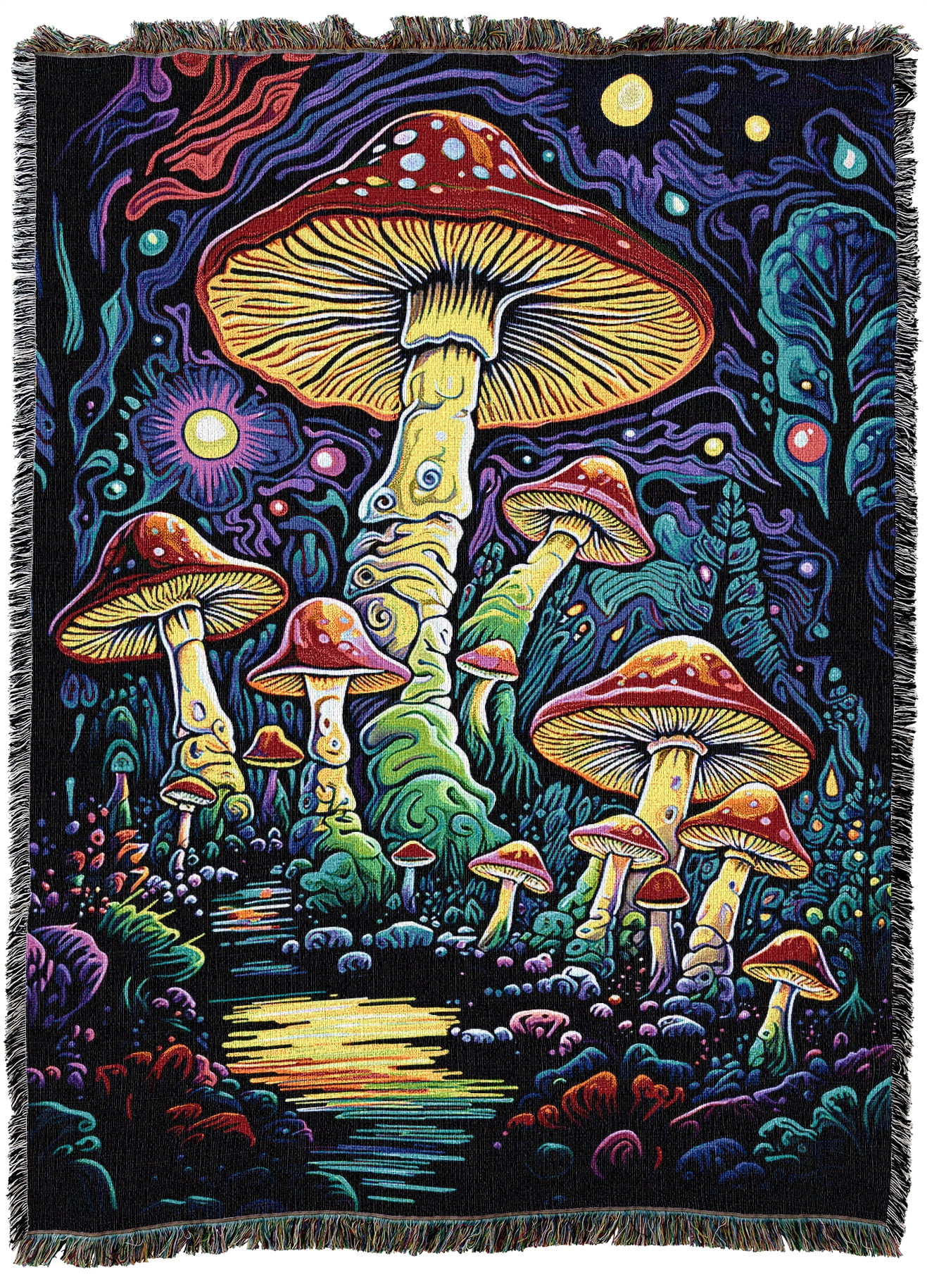 Pure Country Weavers Mushroom Glow Blanket Tapestry Throw Woven from ...