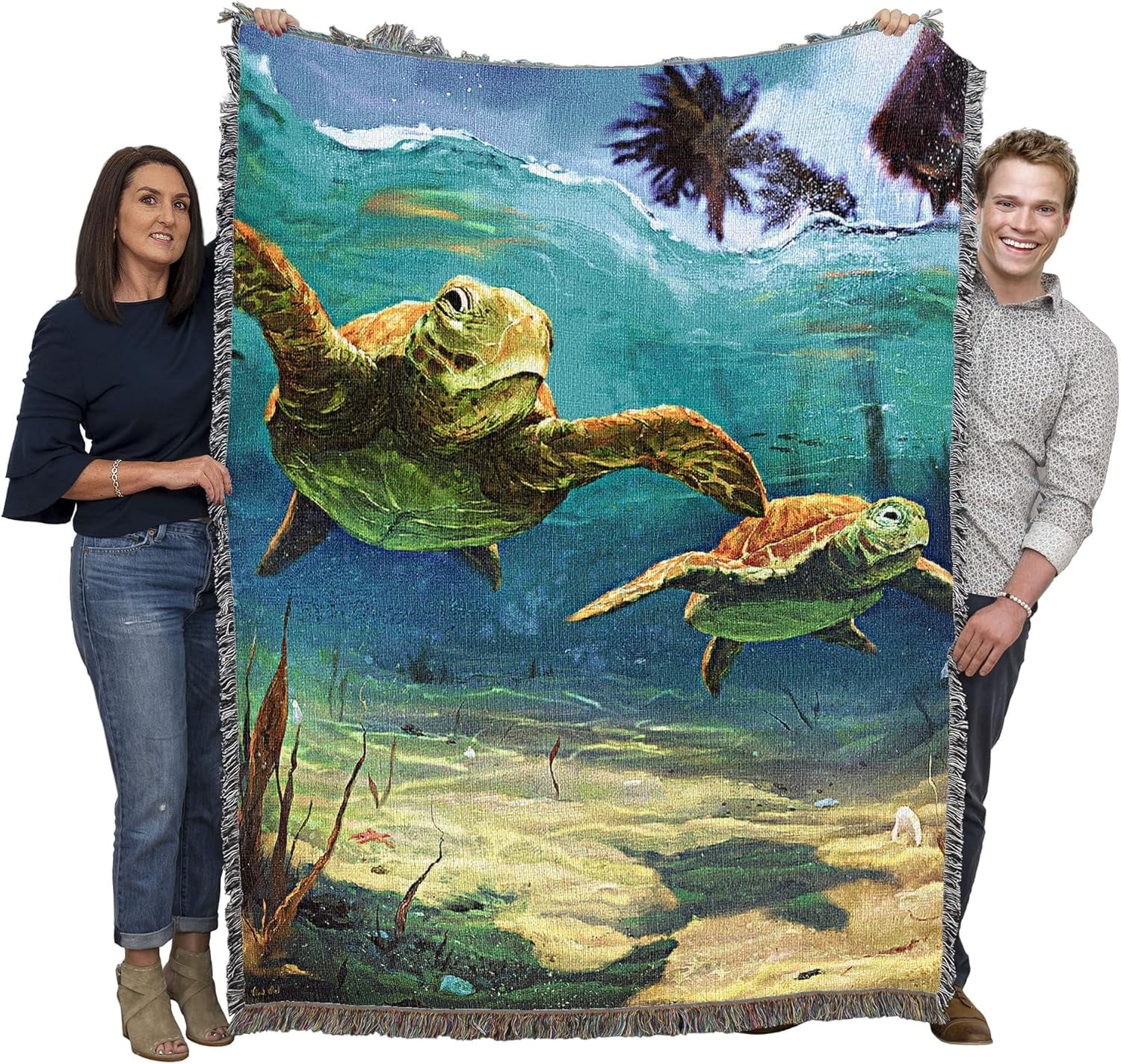 Pure Country Weavers Turtles Blanket by Vlad Mel - Ocean Beluga Whale ...