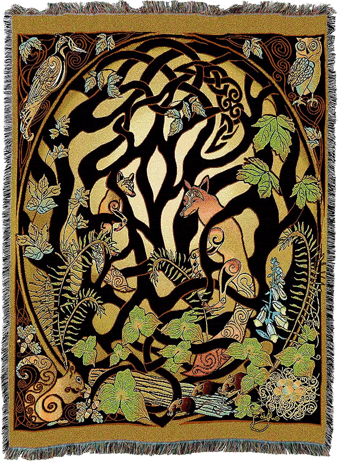 Pure Country Weavers Woodland Fox and Forest Animals XL Blanket by Jen ...