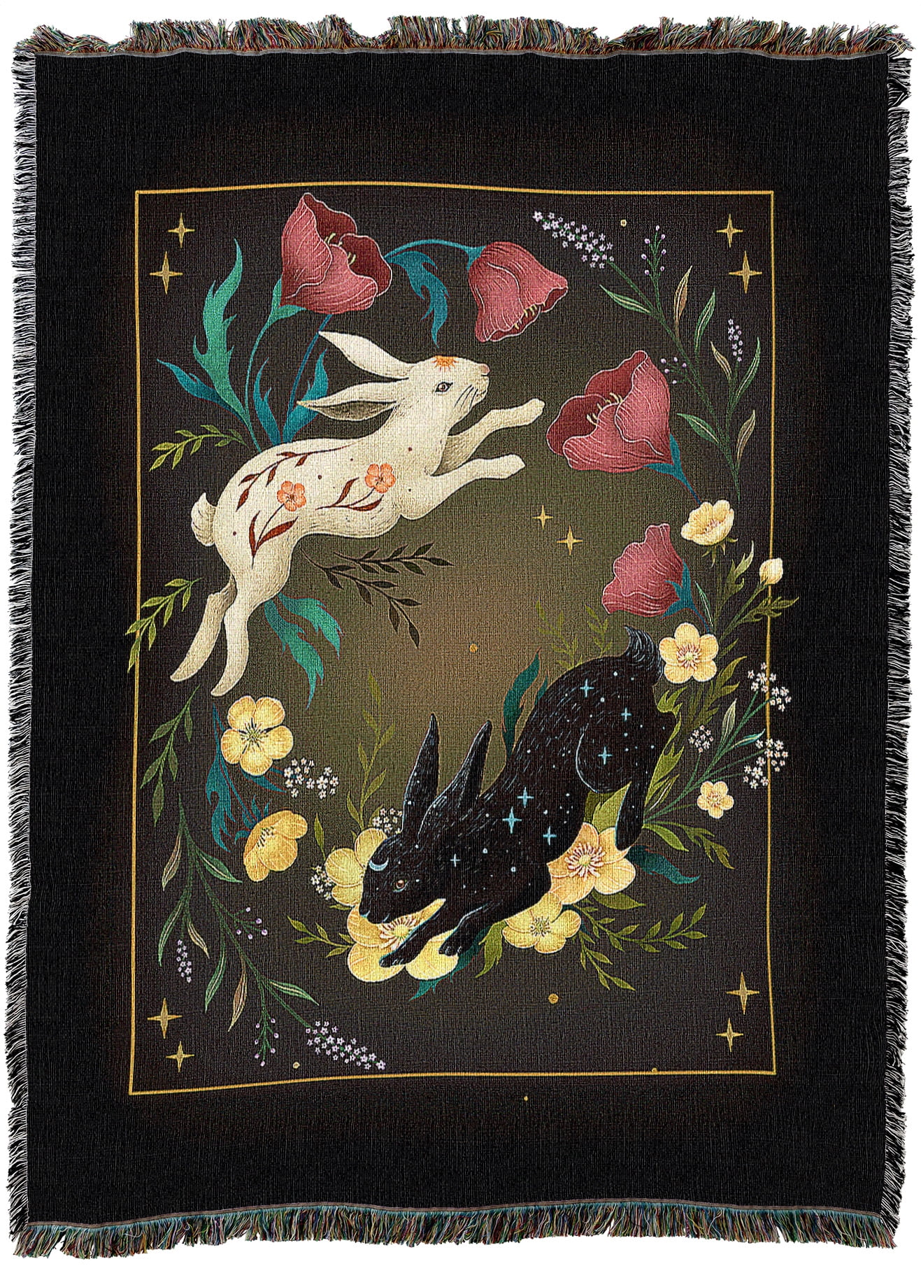 Pure Country Weavers Yin Yang Rabbit Large Tapestry Throw Woven from ...