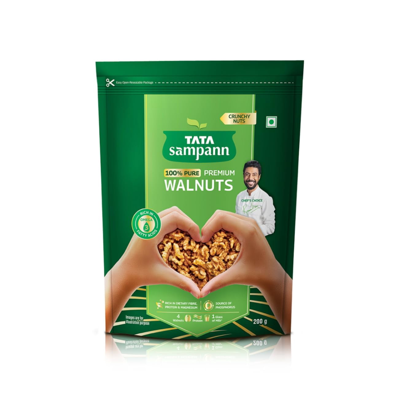 Pure Crunchy Walnuts By Tata Sampann 200gm, | Rich In Dietary Fibre ...